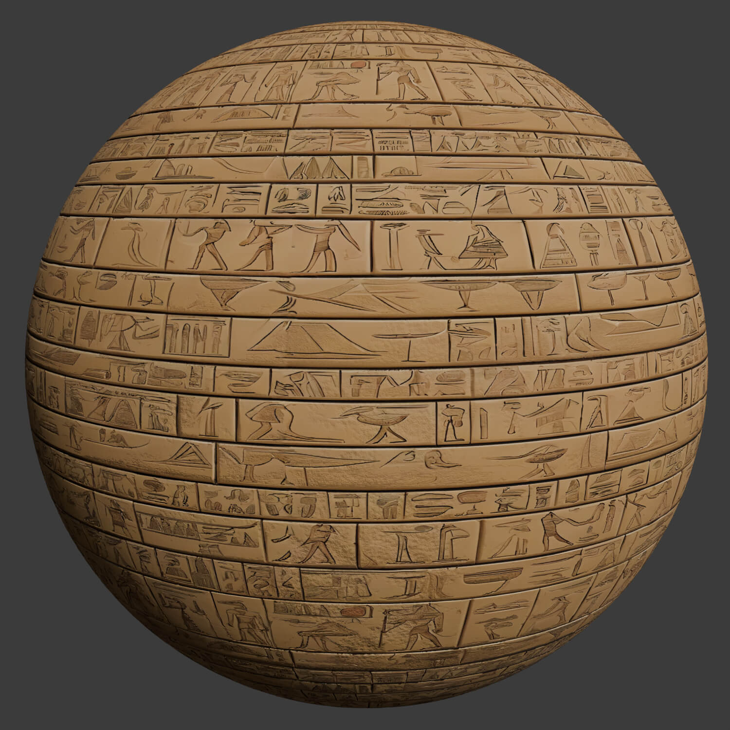 Ancient Egyptian Hieroglyphs Seamless PBR Texture by BenevArts