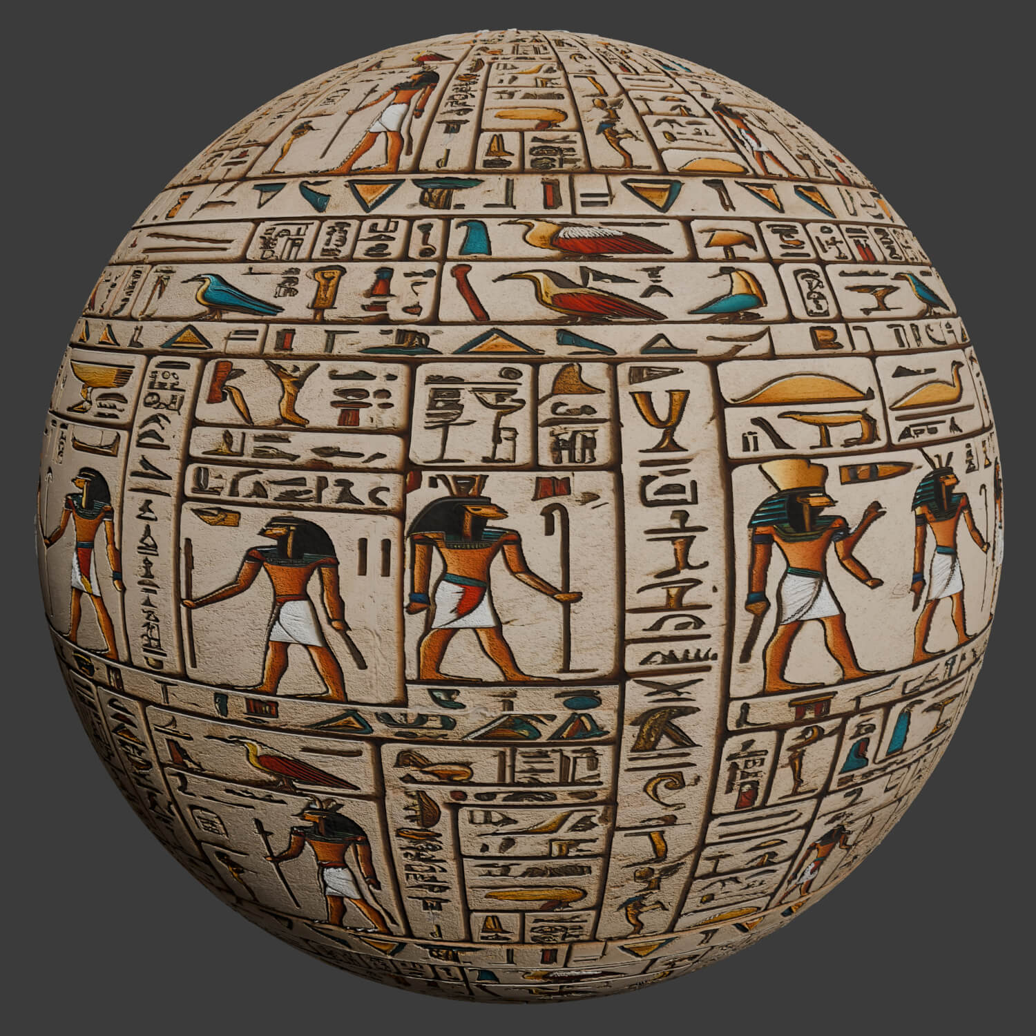 Ancient Egyptian Hieroglyphs Seamless PBR Texture by BenevArts