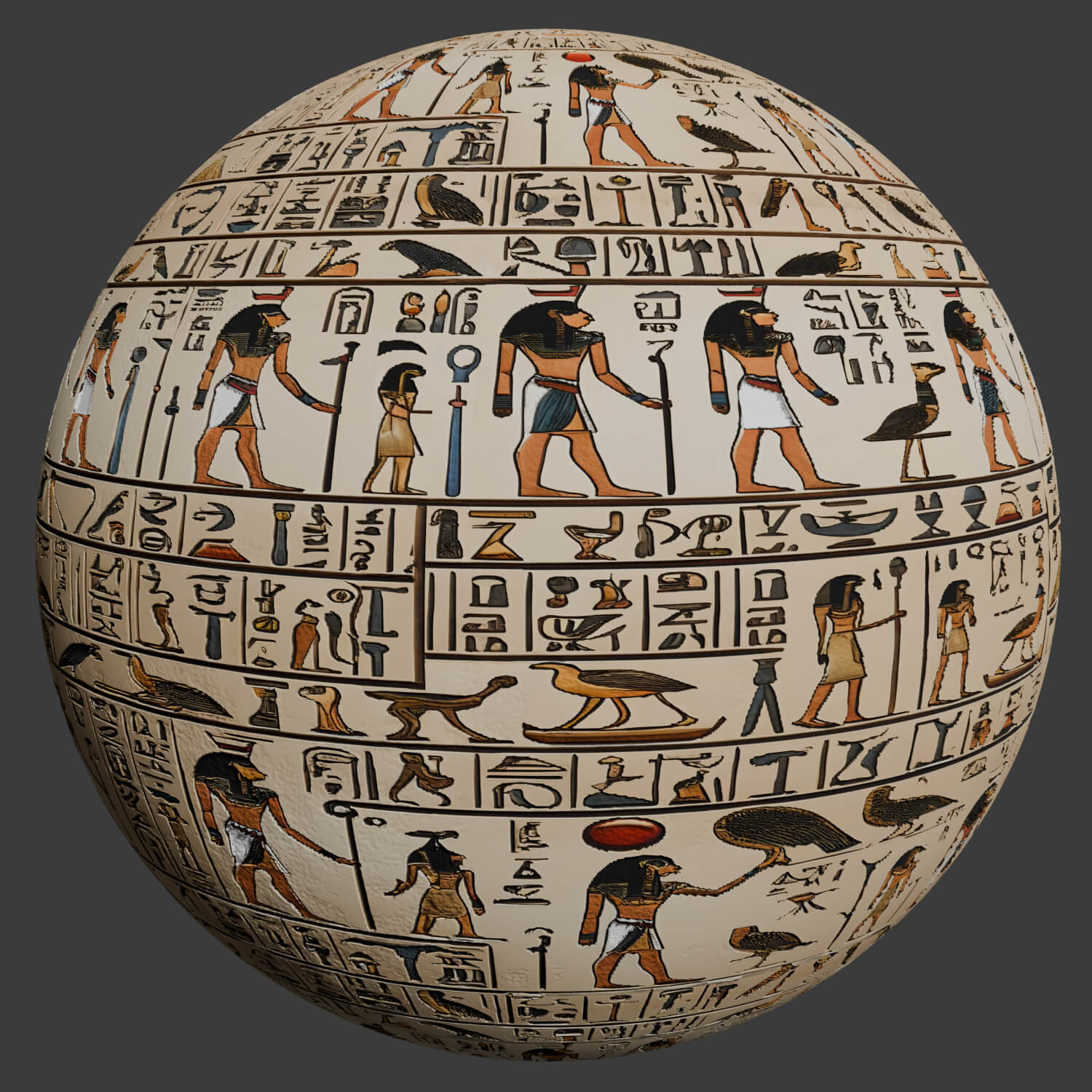 Ancient Egyptian Hieroglyphs Seamless PBR Texture by BenevArts