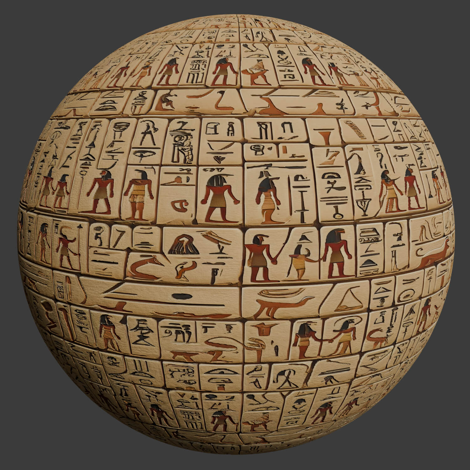 Ancient Egyptian Hieroglyphs Seamless PBR Texture by BenevArts