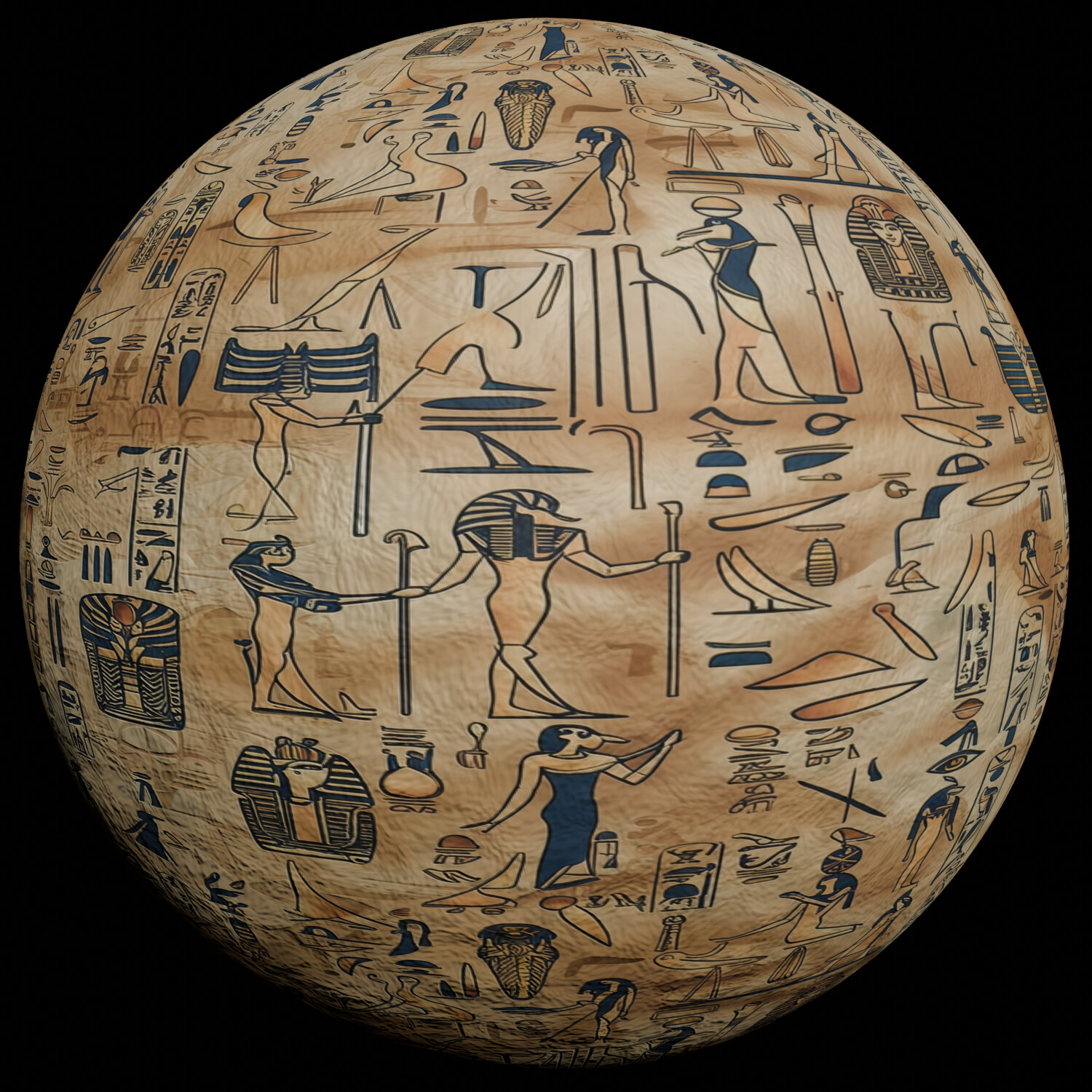 Collection of 12 Egyptian Hieroglyphs Seamless Texture Vol 2 by BenevArts