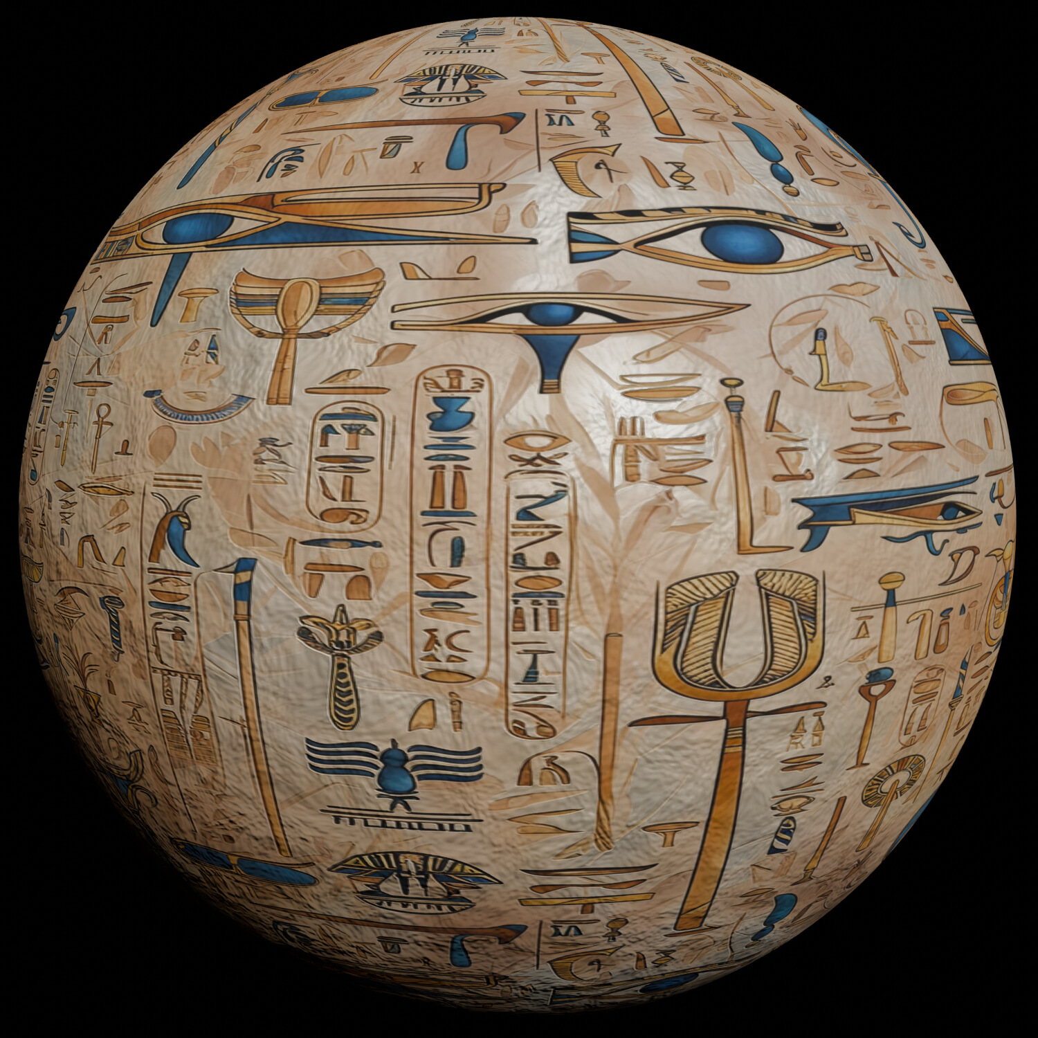 Collection of 12 Egyptian Hieroglyphs Seamless Texture Vol 2 by BenevArts