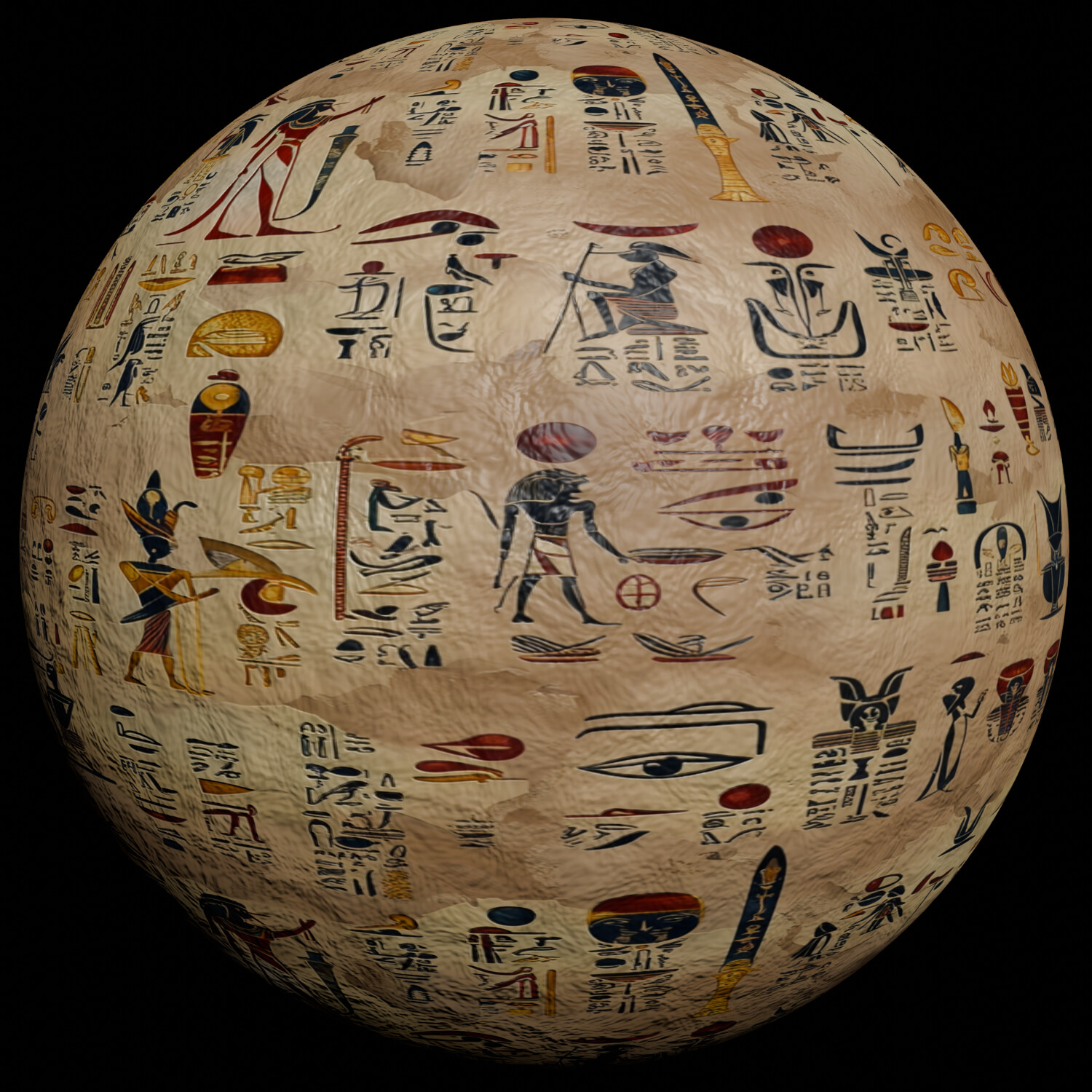 Collection of 12 Egyptian Hieroglyphs Seamless Texture Vol 2 by BenevArts