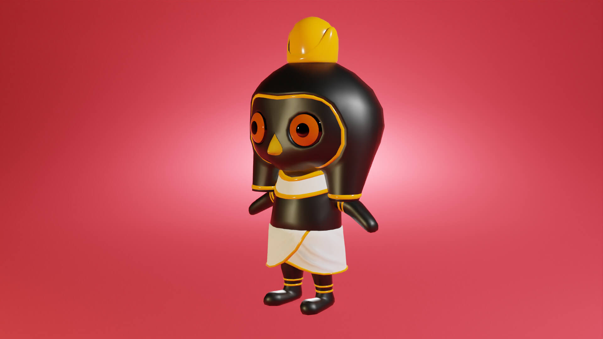 Cute Mini Egyptian God Horus Character - 3D Model by BenevArts