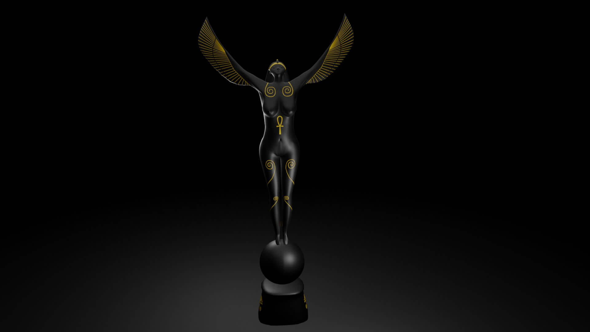 Egyptian Goddess Isis Statue - 3D Model by BenevArts