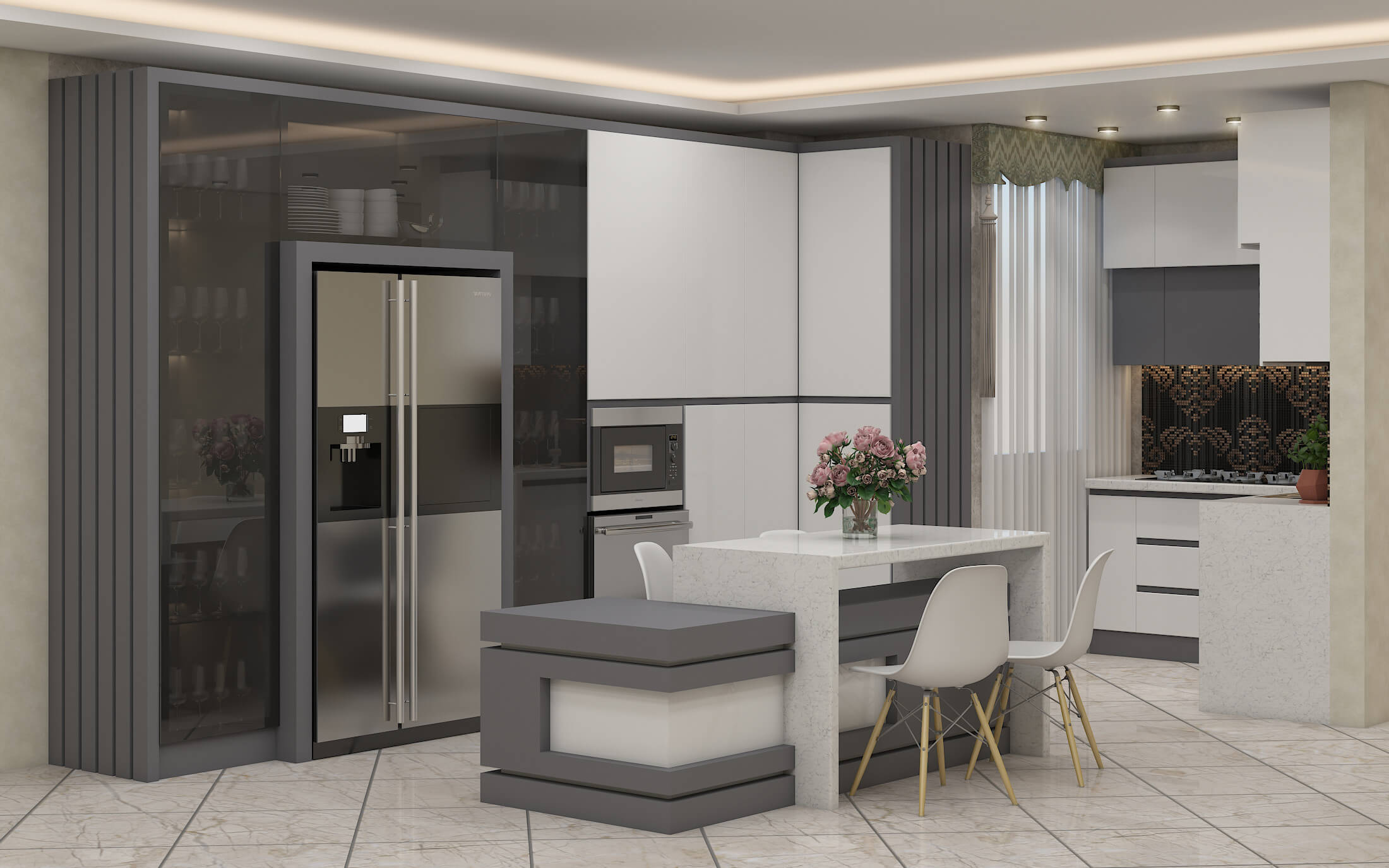 modern kitchen 3D Render, Digital Art by BestDesigner