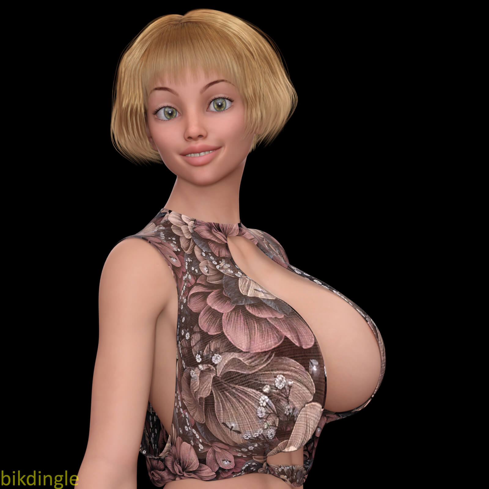 Emma Portrait 3D Render, Digital Art by bikdingle