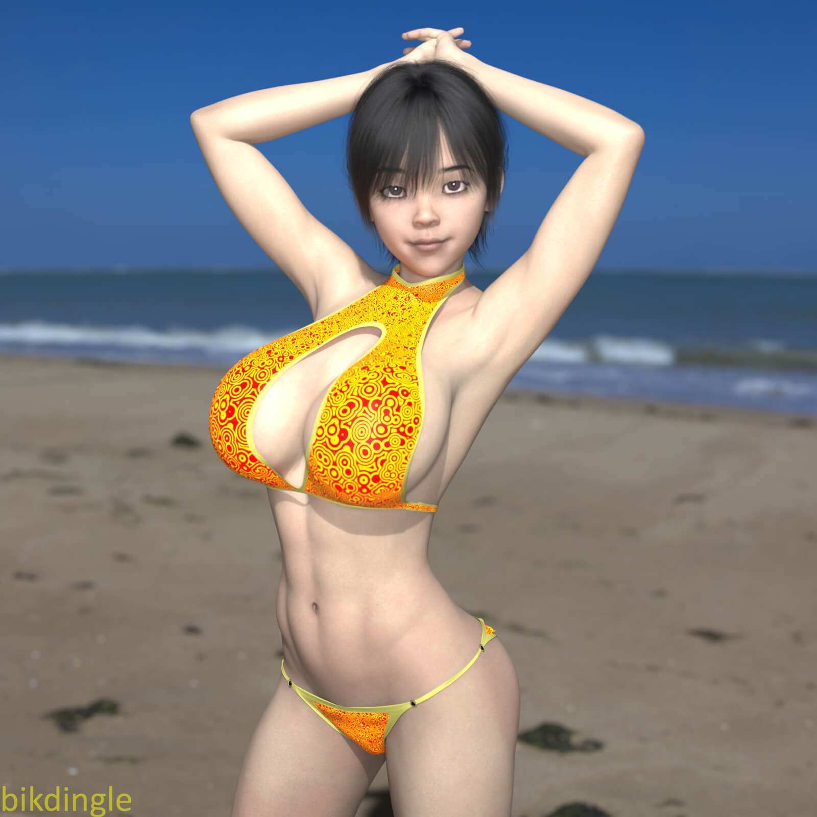 End of Summer 2025 4 Akari 3D Render, Digital Art by bikdingle