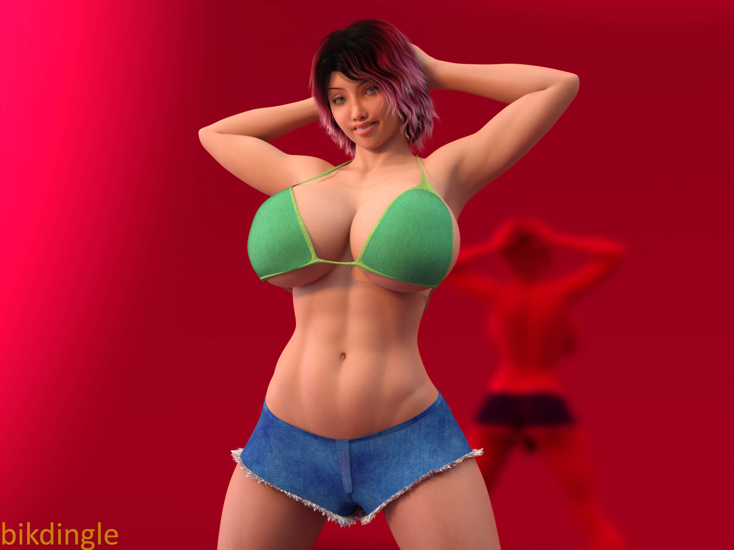 Enya - Playful Poses 1 3D Render, Digital Art by bikdingle