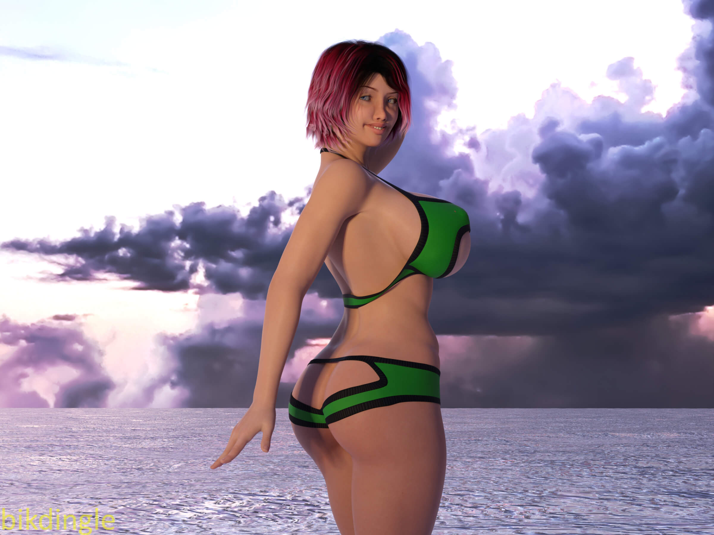 Enya - Porthole Bikini 2 3D Render, Digital Art by bikdingle