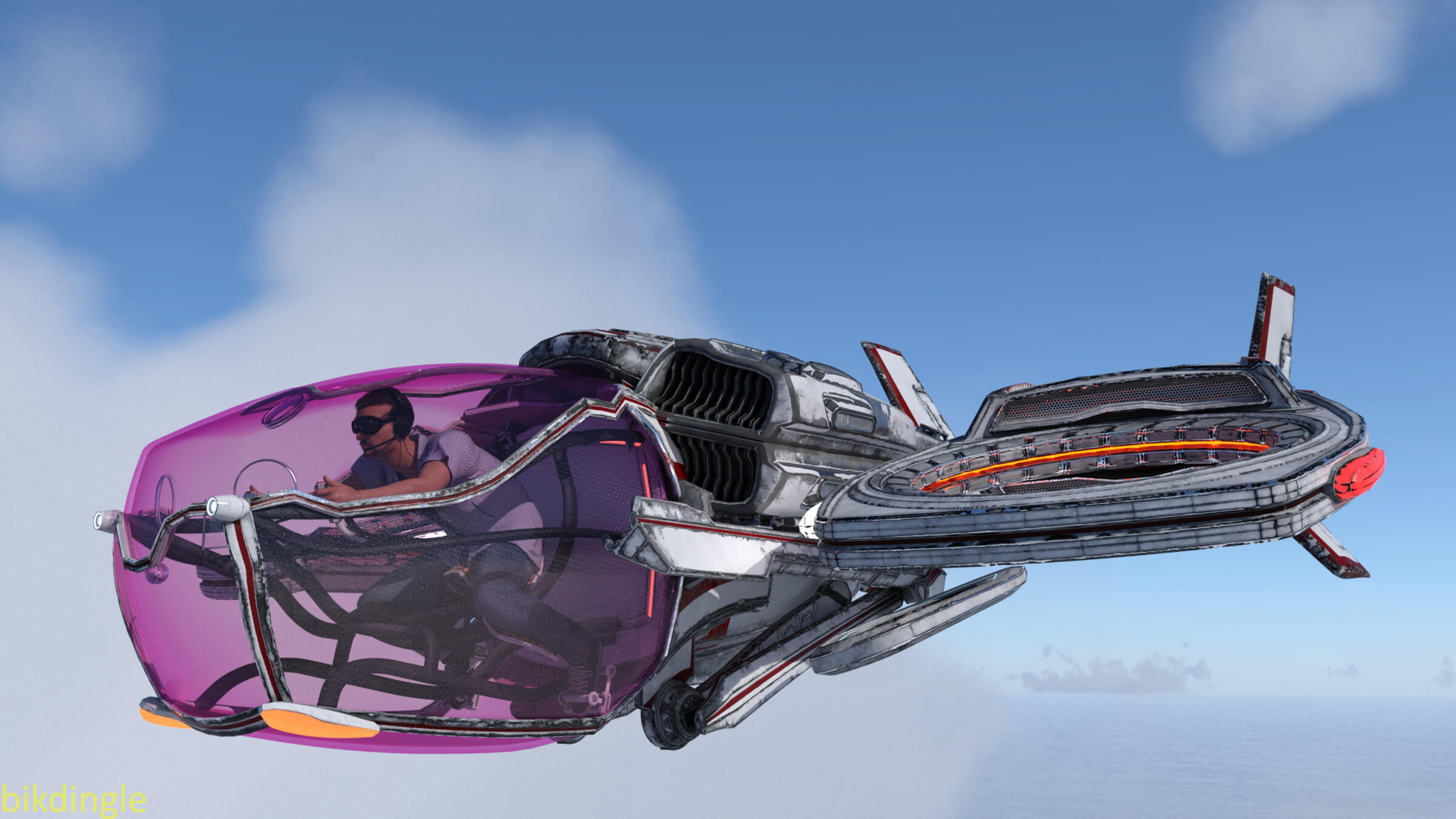 Magi-tech aircraft 3D Render, Digital Art by bikdingle