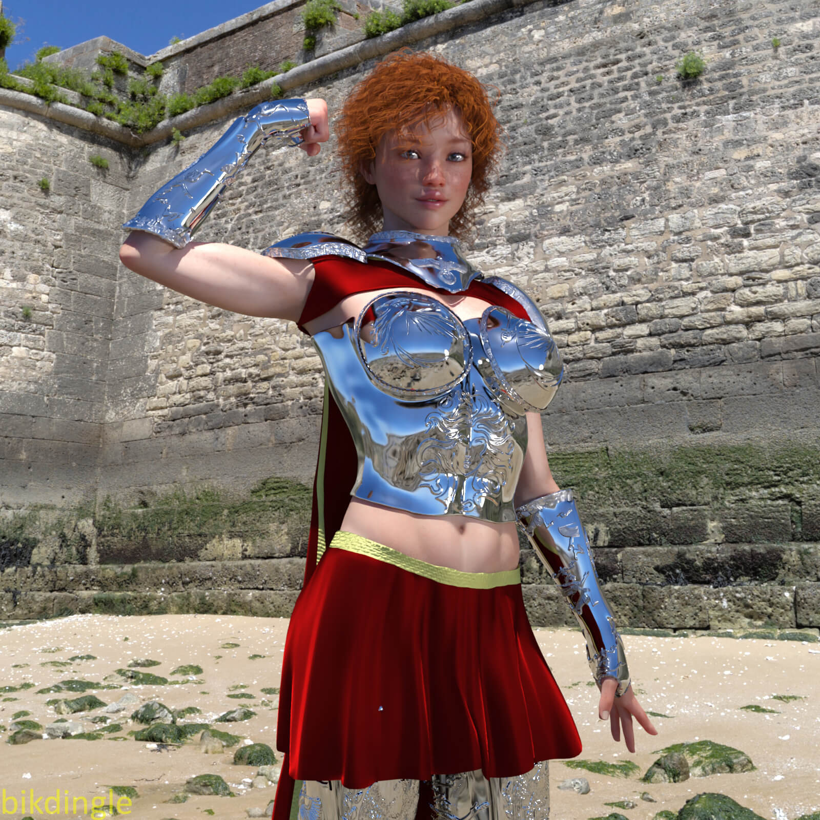 Meave - War Goddess 3D Render, Digital Art by bikdingle