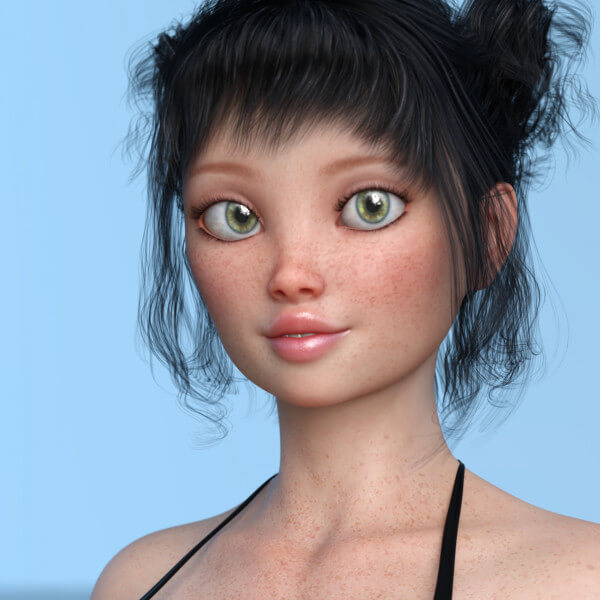 Kimberly at the beach 3D Render, Digital Art by bikdingle