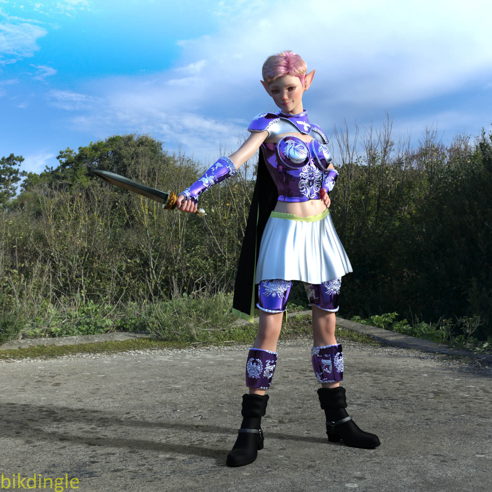 Vydallia - War Goddess Armor 3D Render, Digital Art by bikdingle