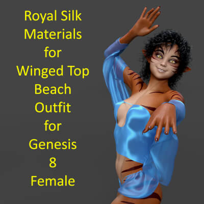 Royal Silk Materials for Winged Top Beach Outfit for G8F - Daz Content ...