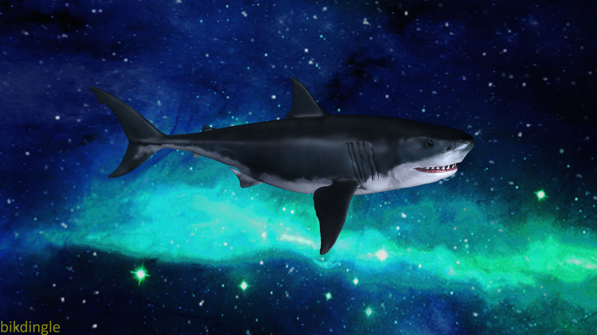 Space Shark by bikdingle | RenderHub Wallpapers
