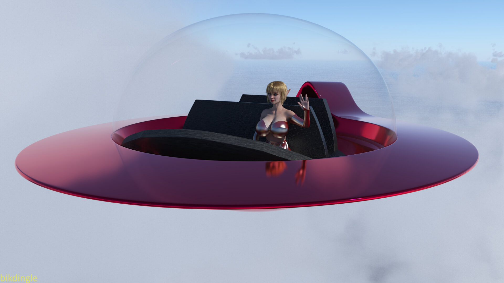 Tyani in the Jetrock Flying Car by bikdingle | RenderHub Wallpapers