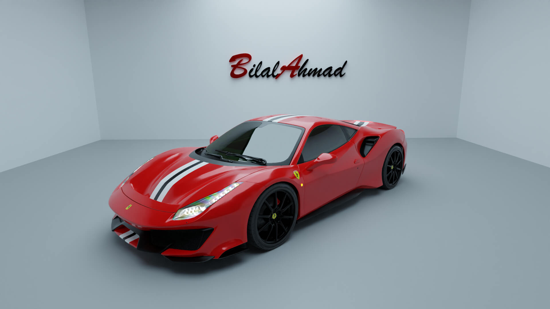 Ferrari 488 Pista - 3D Model by BILAL AHMAD