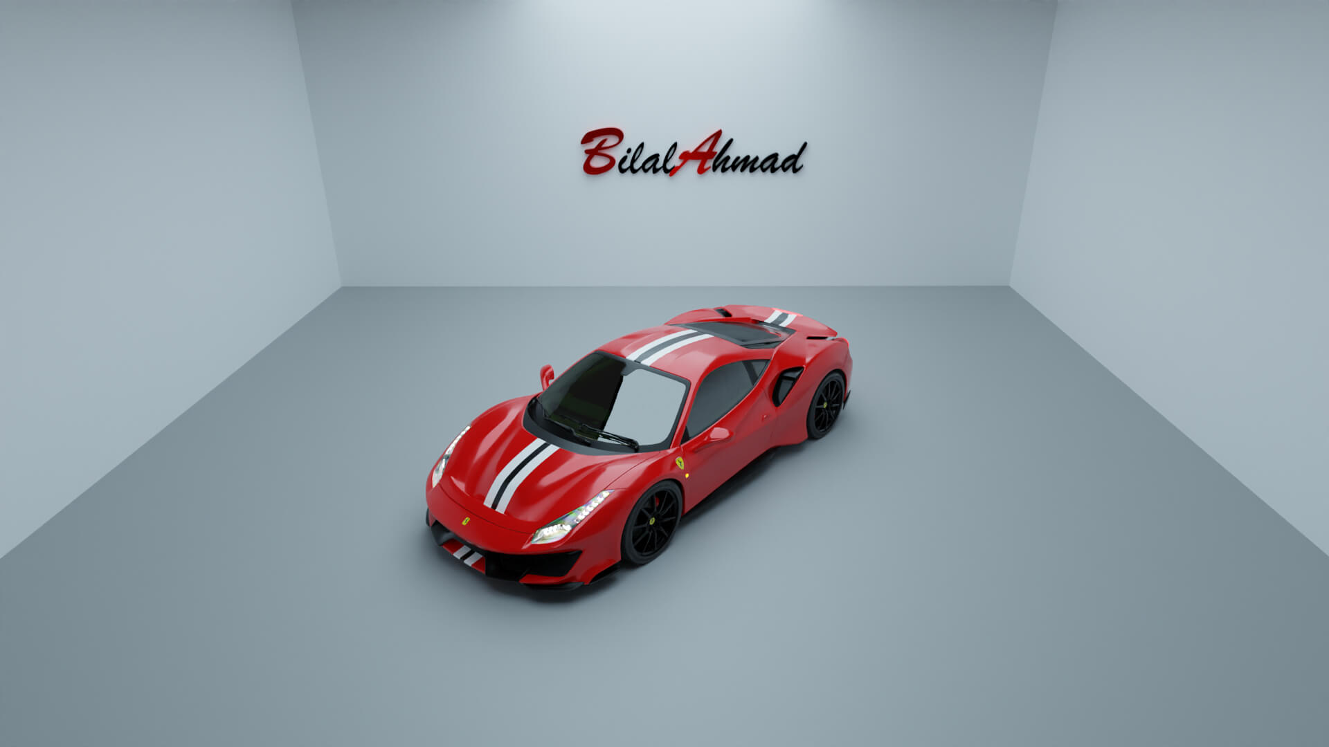 Ferrari 488 Pista - 3D Model by BILAL AHMAD