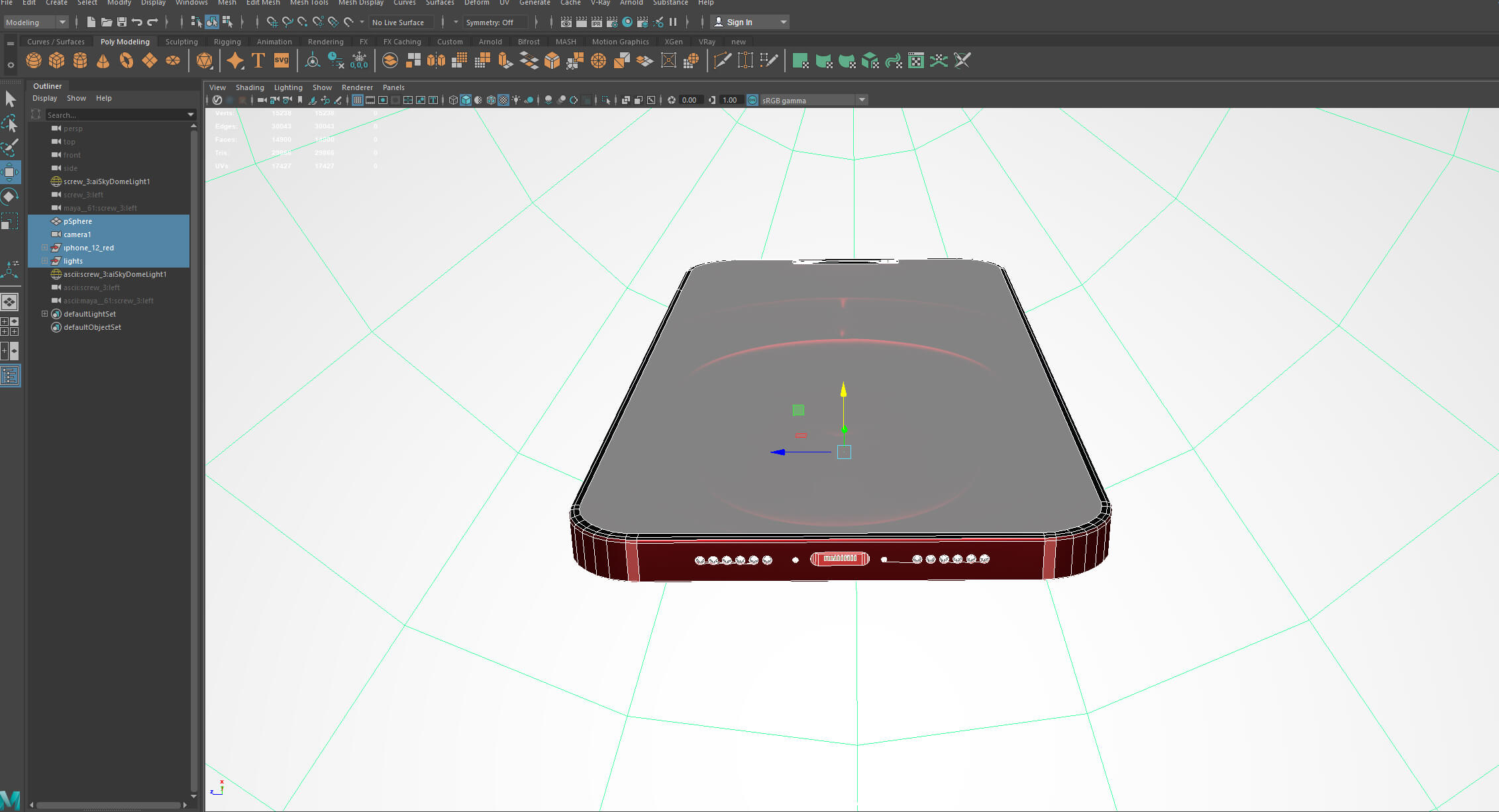 Apple iPhone Red - 3D Model by BILALGOK
