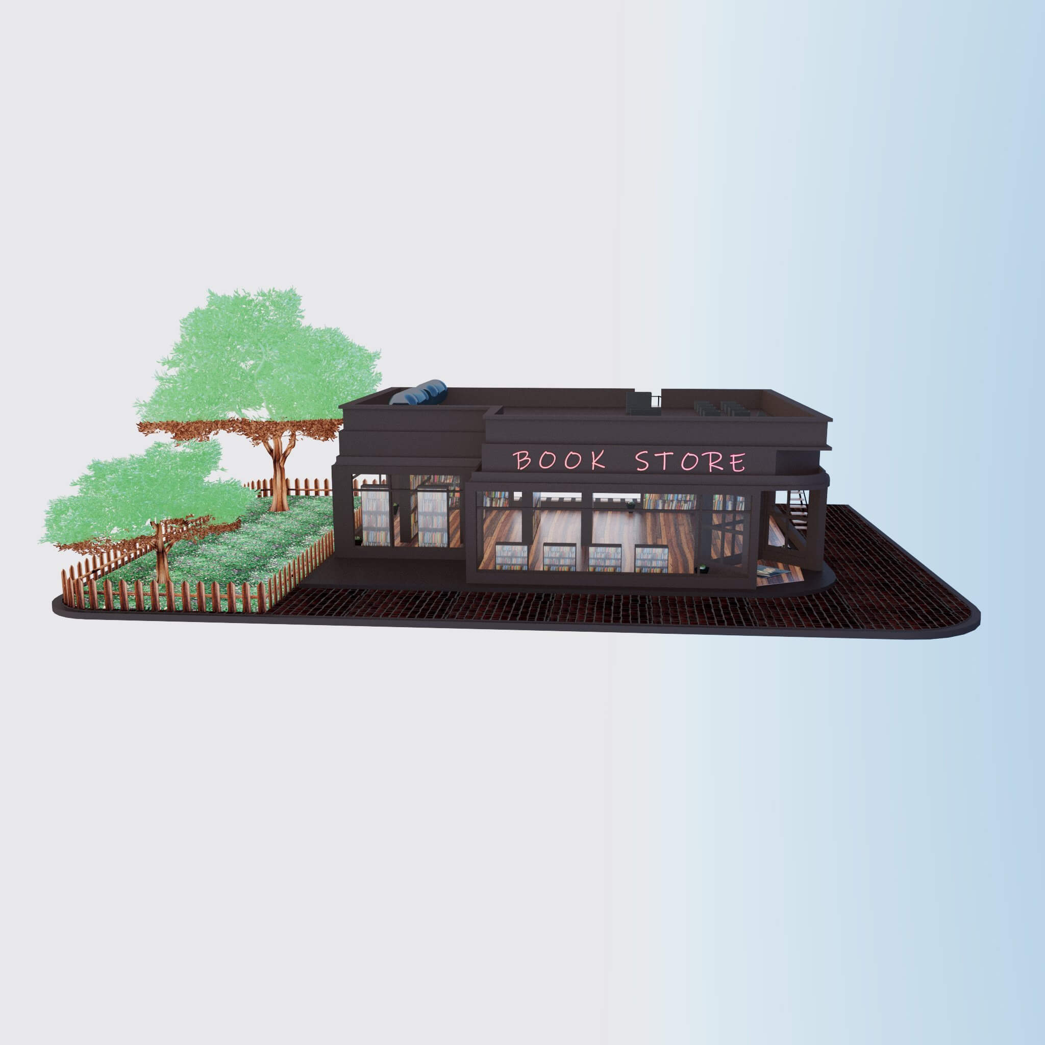 Realistic Book Store - 3D Model by BILALGOK