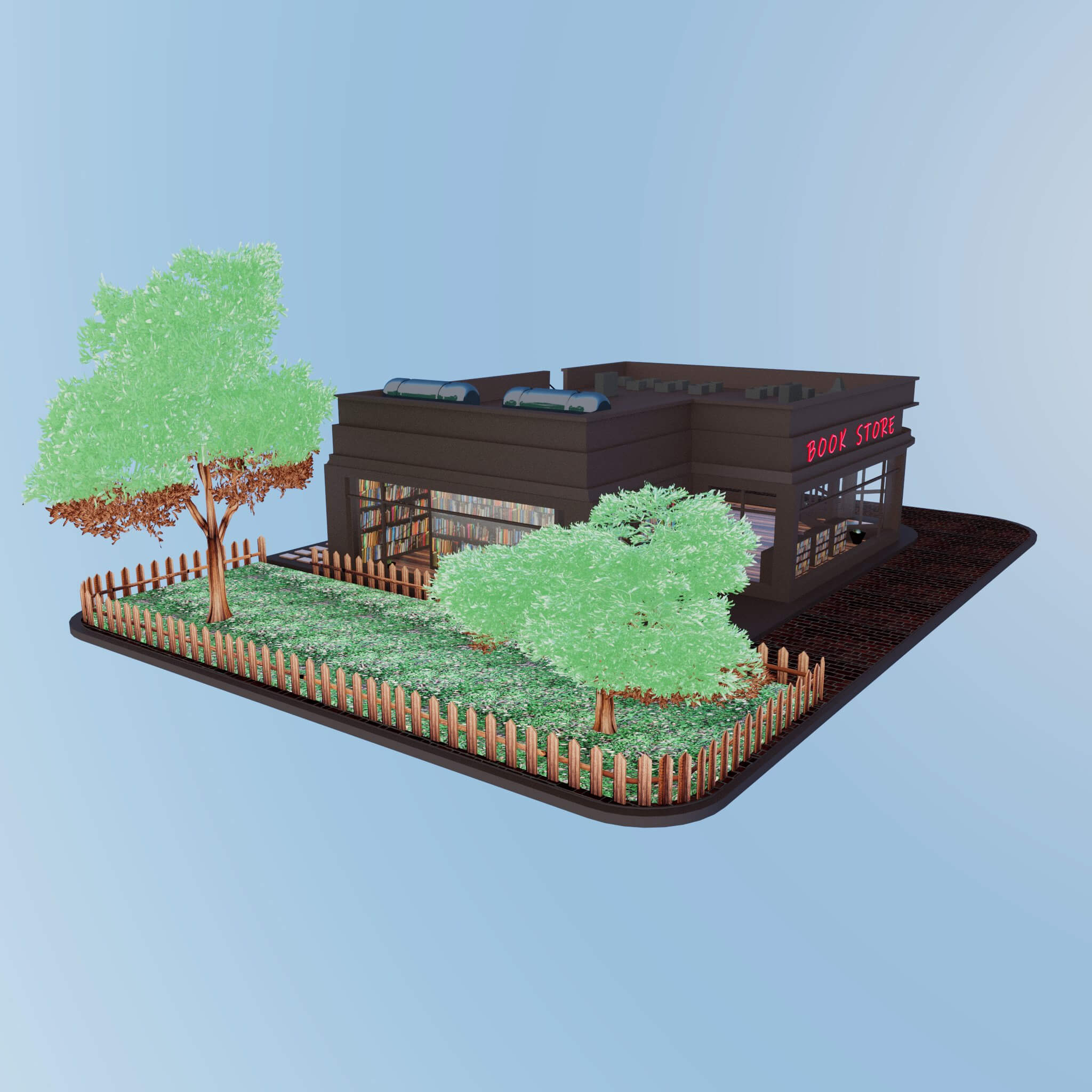 Realistic Book Store - 3D Model by BILALGOK