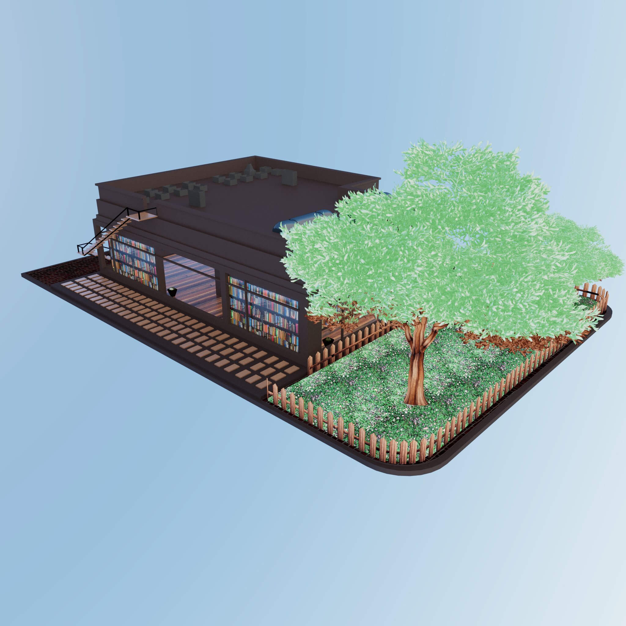 Realistic Book Store - 3D Model by BILALGOK