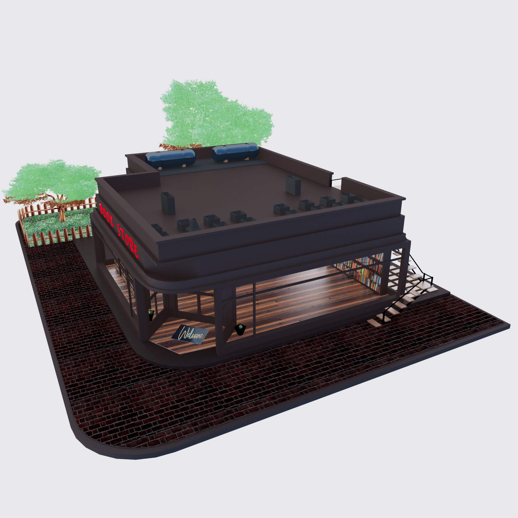 Realistic Book Store - 3D Model by BILALGOK