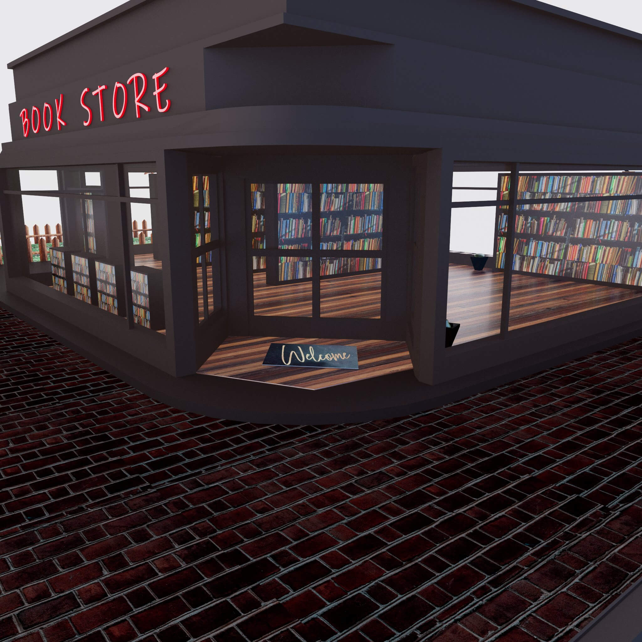 Realistic Book Store - 3D Model by BILALGOK