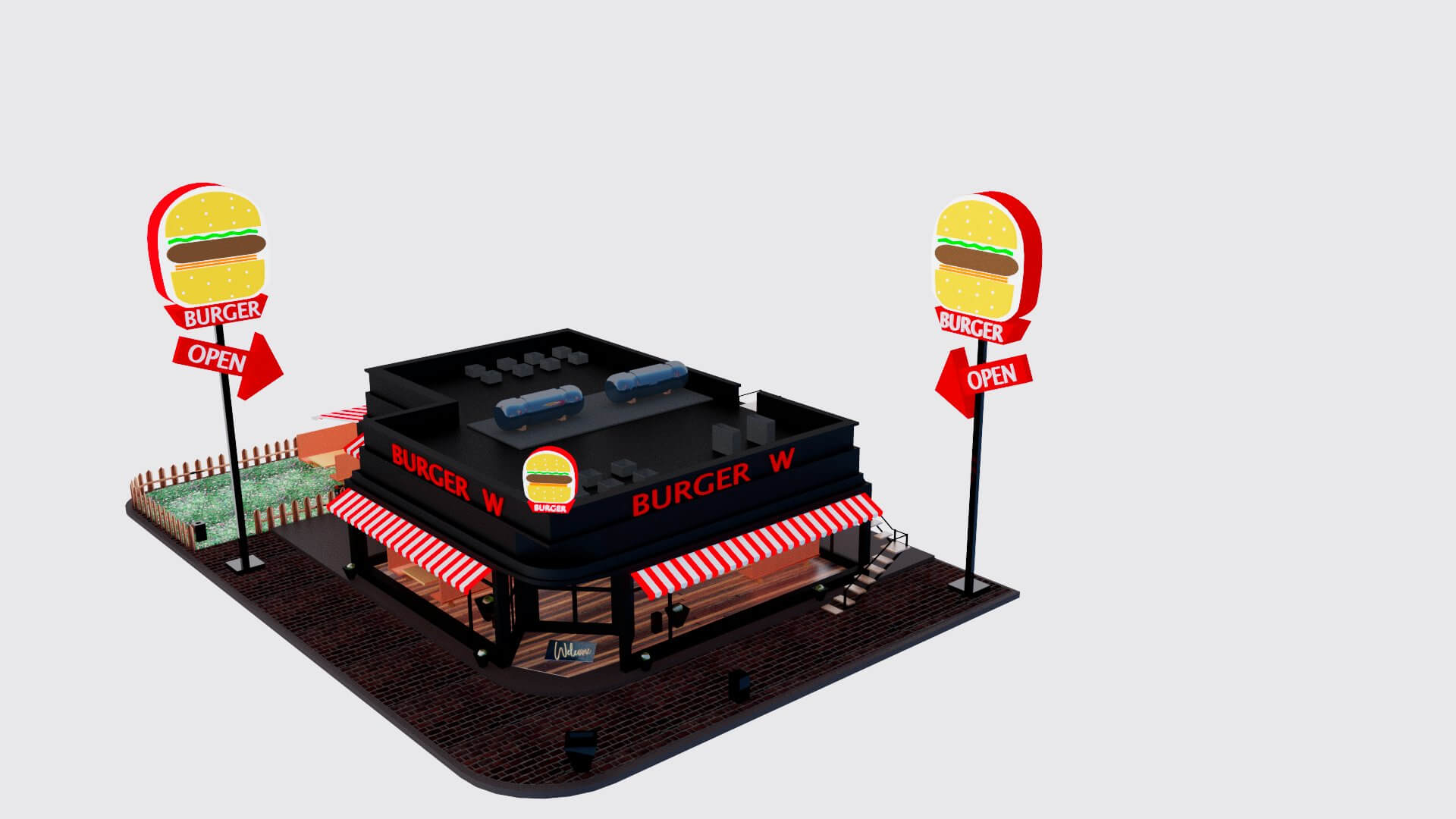 Burger Restaurant - 3D Model by BILALGOK