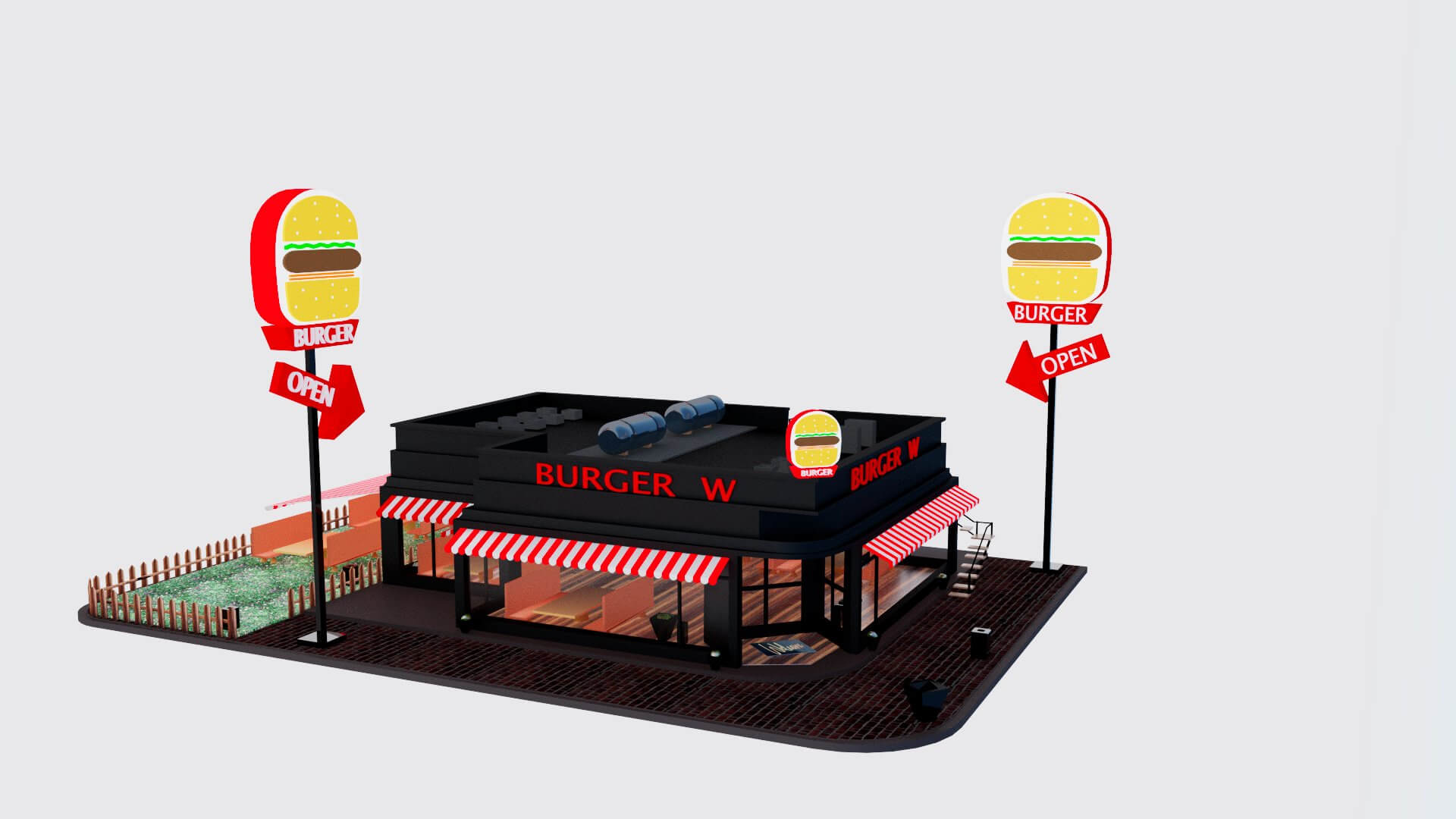 Burger Restaurant - 3D Model by BILALGOK