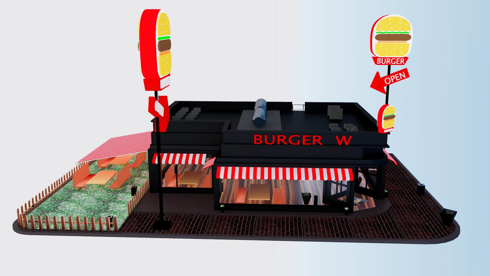 Burger Restaurant - 3D Model by BILALGOK