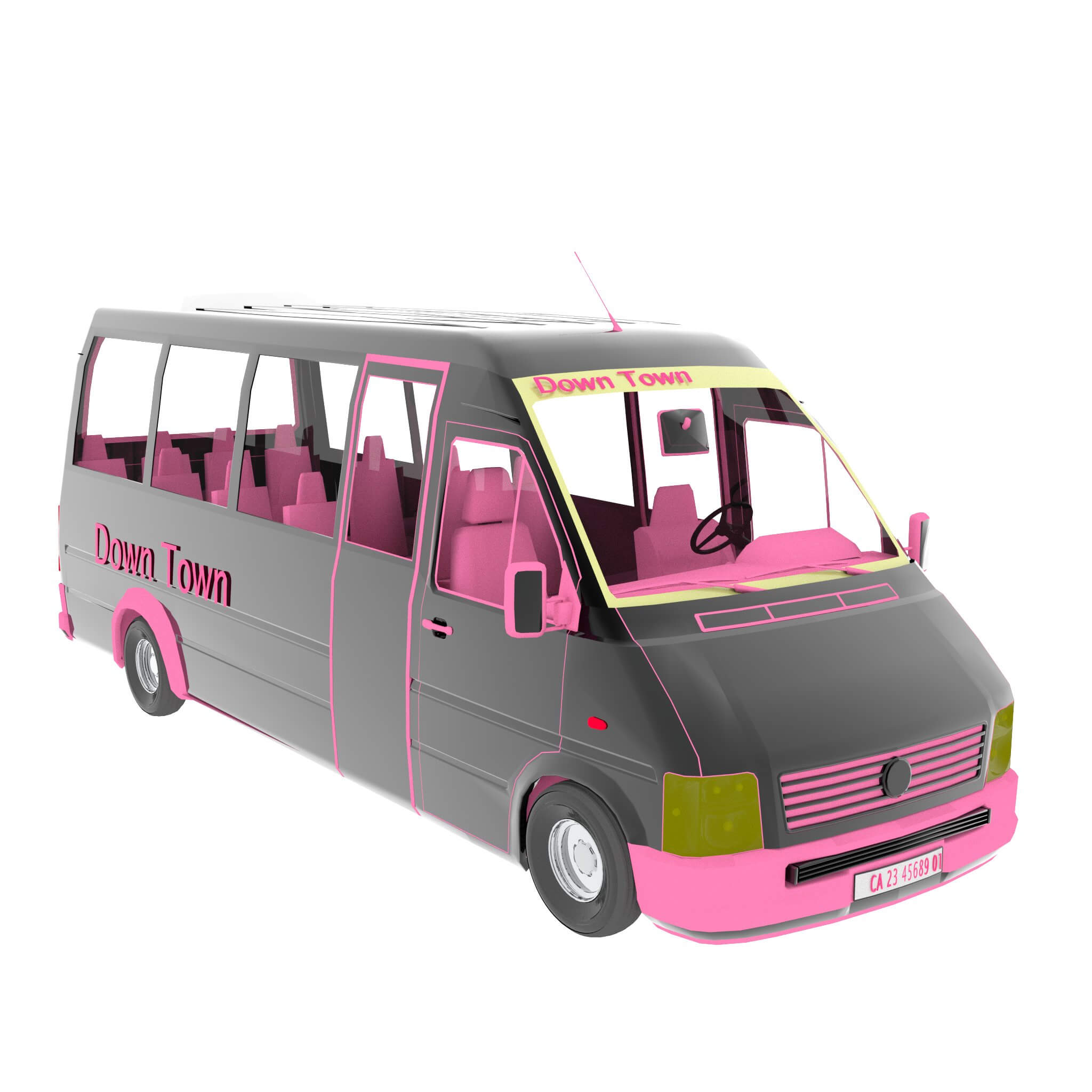 Realistic Minibus - 3D Model by BILALGOK