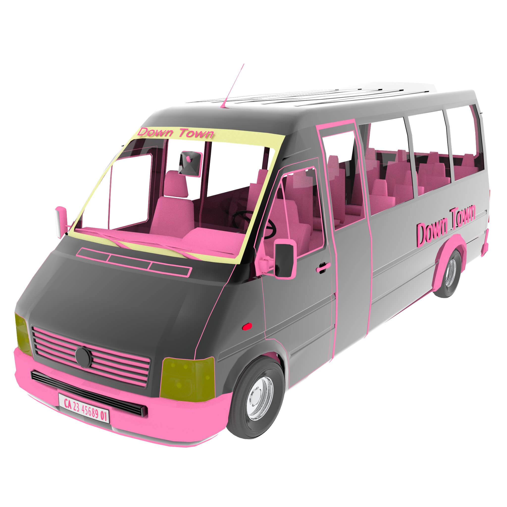 Realistic Minibus - 3D Model by BILALGOK