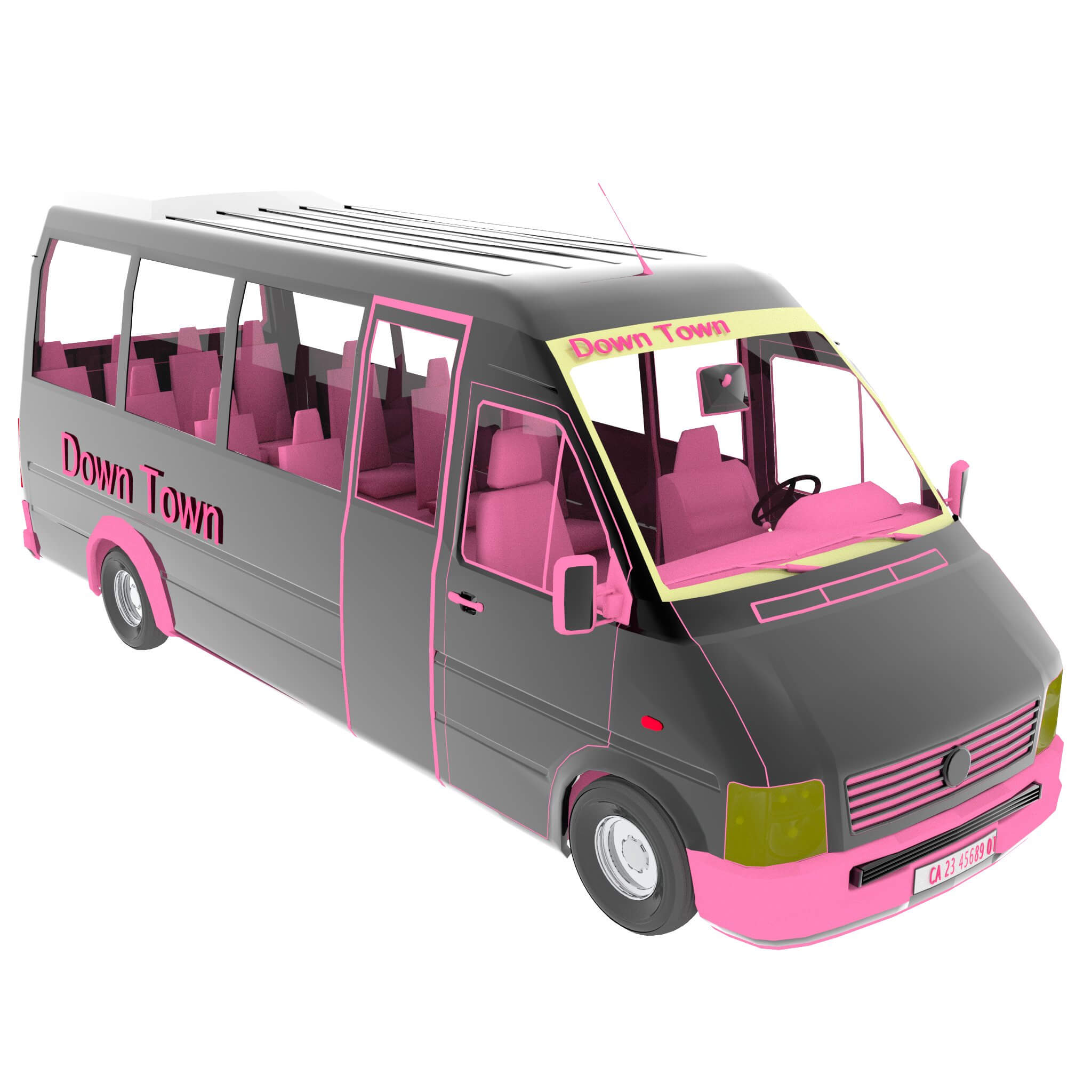 Realistic Minibus - 3D Model by BILALGOK