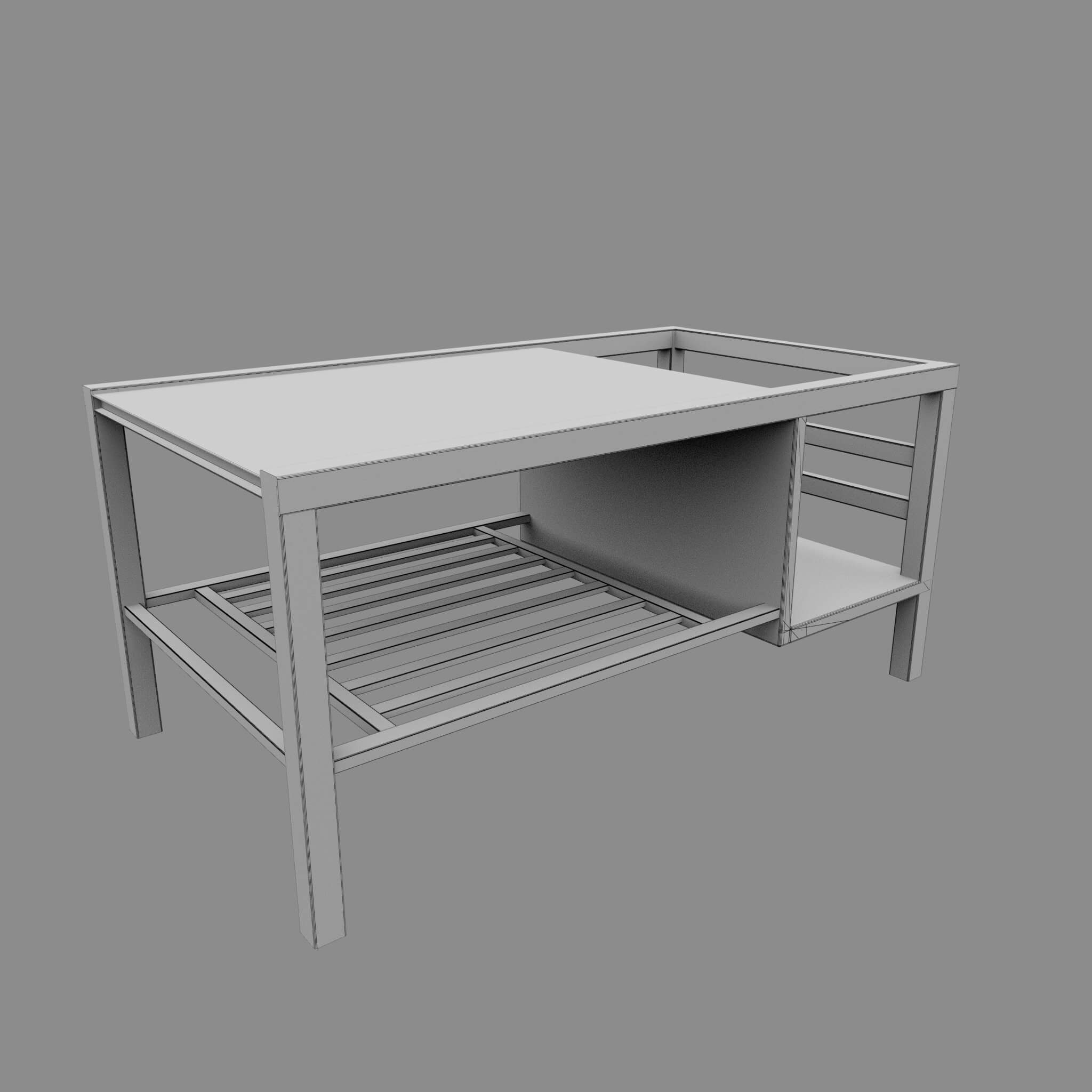 Metal and Wood Table #1 - Free 3D Model by bill450