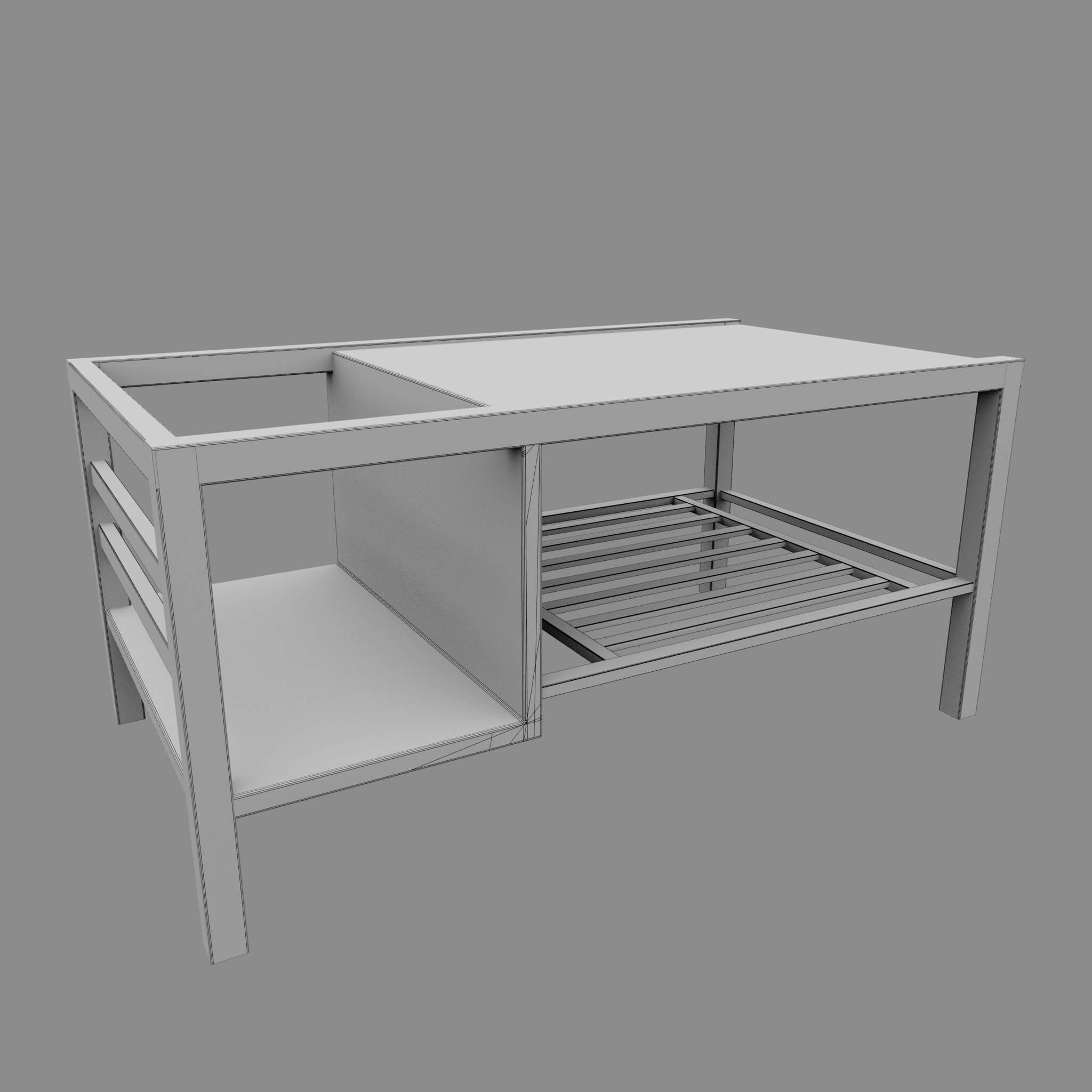 Metal and Wood Table #1 - Free 3D Model by bill450