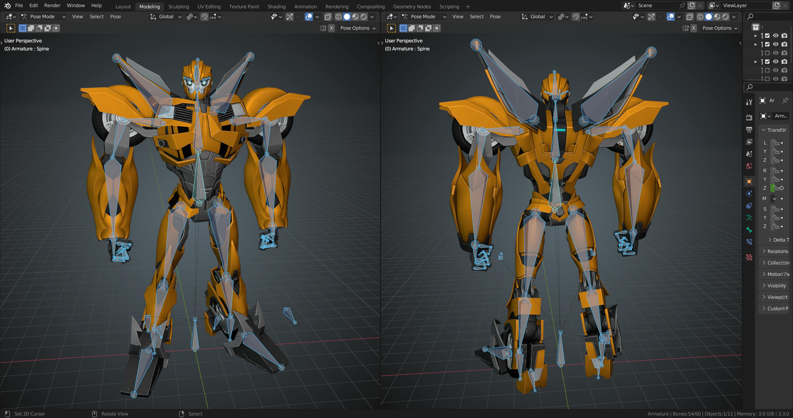 Bumblebee Transformers Prime Rig - 3D Model by billnguyen1411