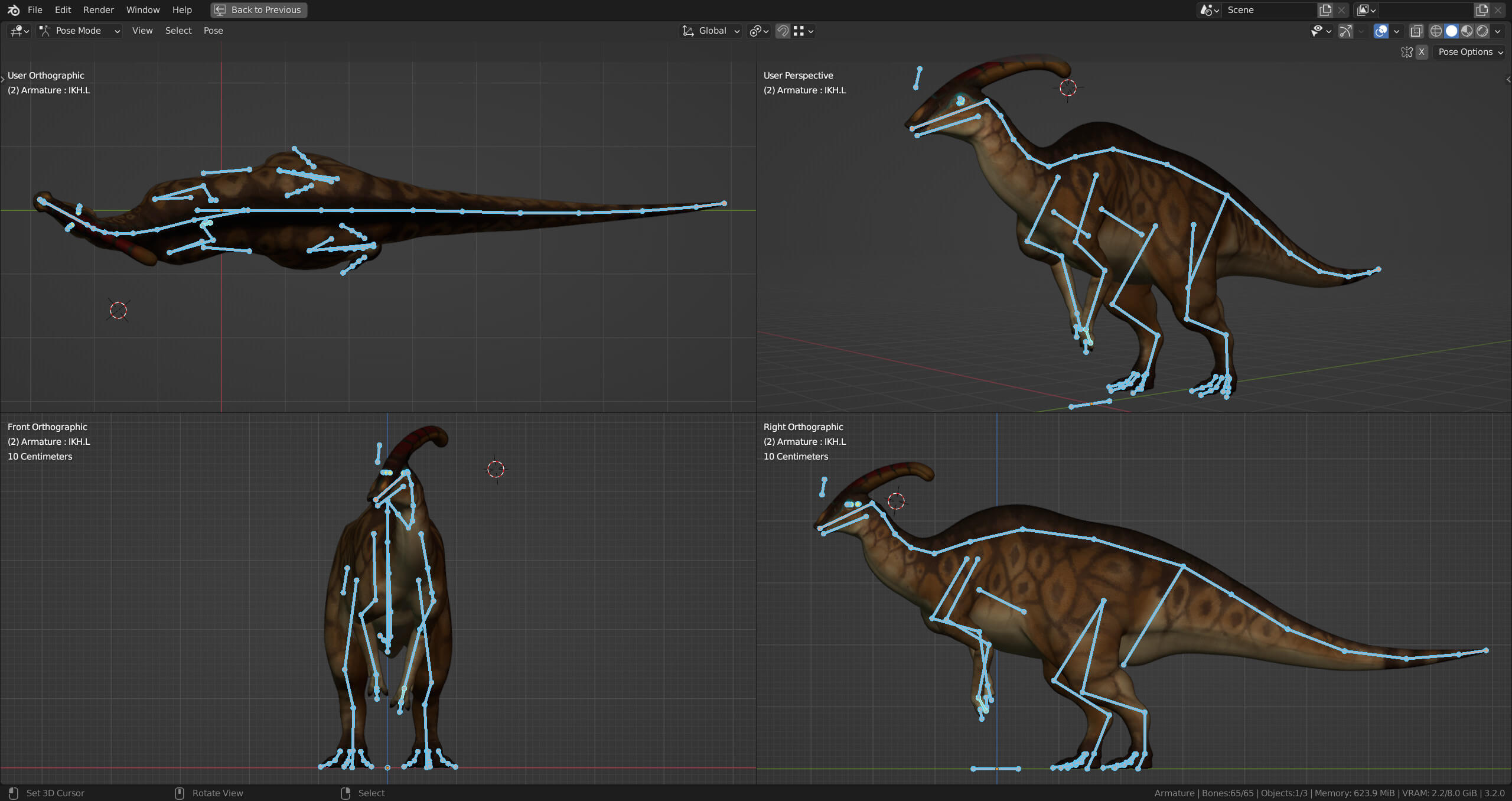 Parasaurolophus Rig - 3D Model by billnguyen1411