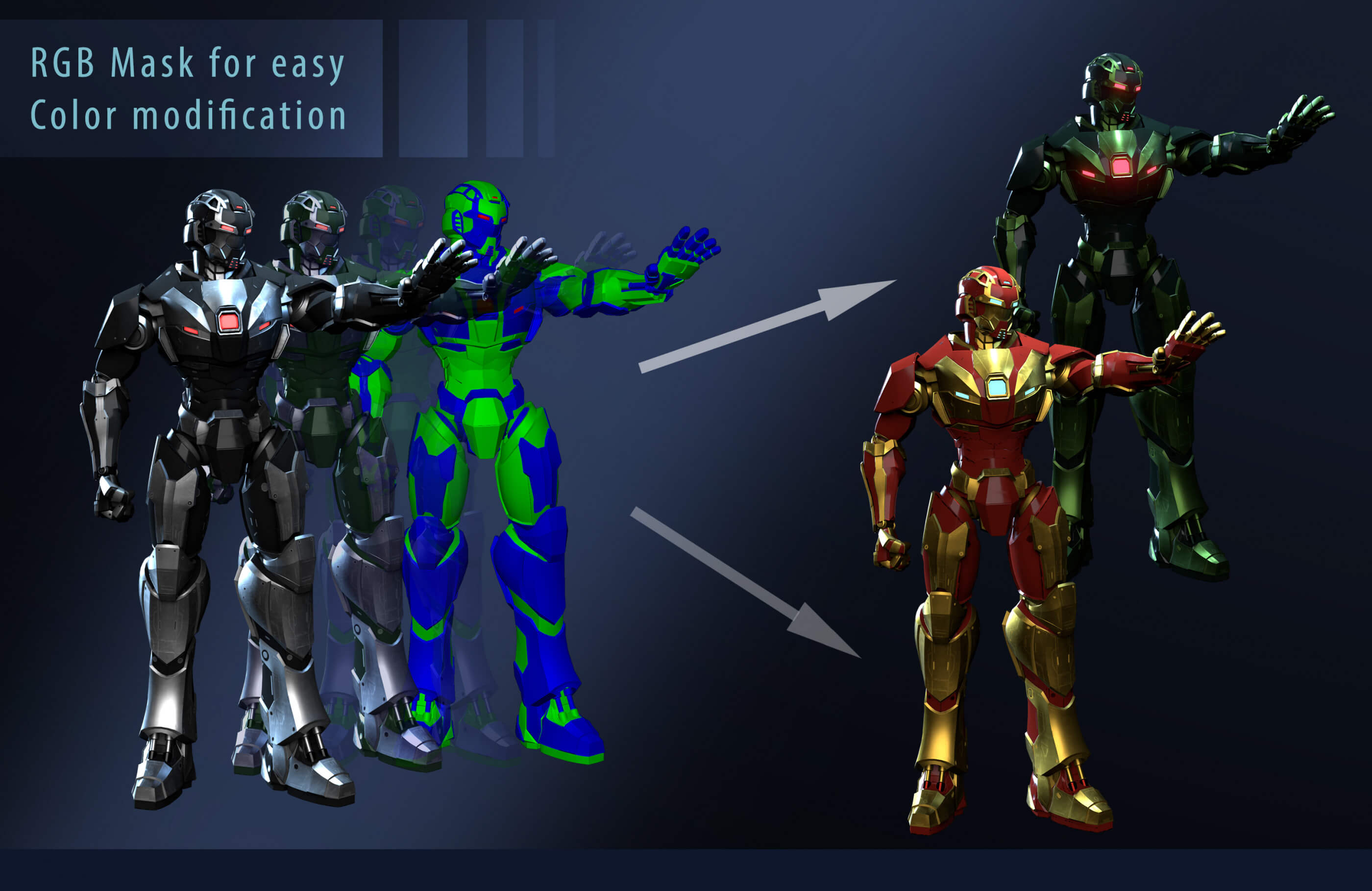 Robot Character Rig RTS 03 - 3D Model by billnguyen1411