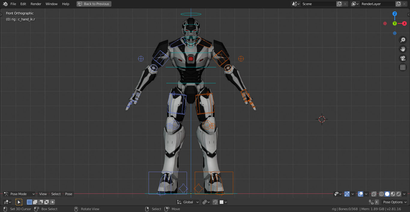 Robot Character Rig RTS 03 - 3D Model by billnguyen1411