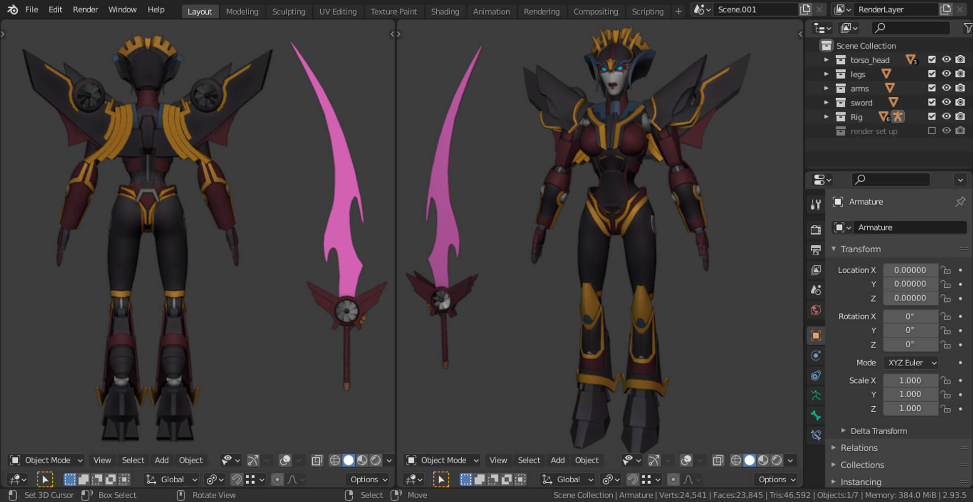 Windblade Transformers Prime Rig - 3D Model by billnguyen1411