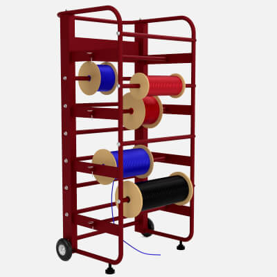 Industrial Wire Roll Trolley - 3D Model by Birdfix