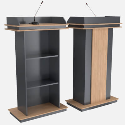 Lectern with Mic - 3D Model by Birdfix