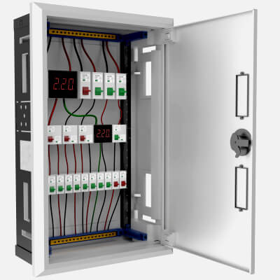 Recessed Electrical Distribution Enclosure with Breaker - 3D Model by ...