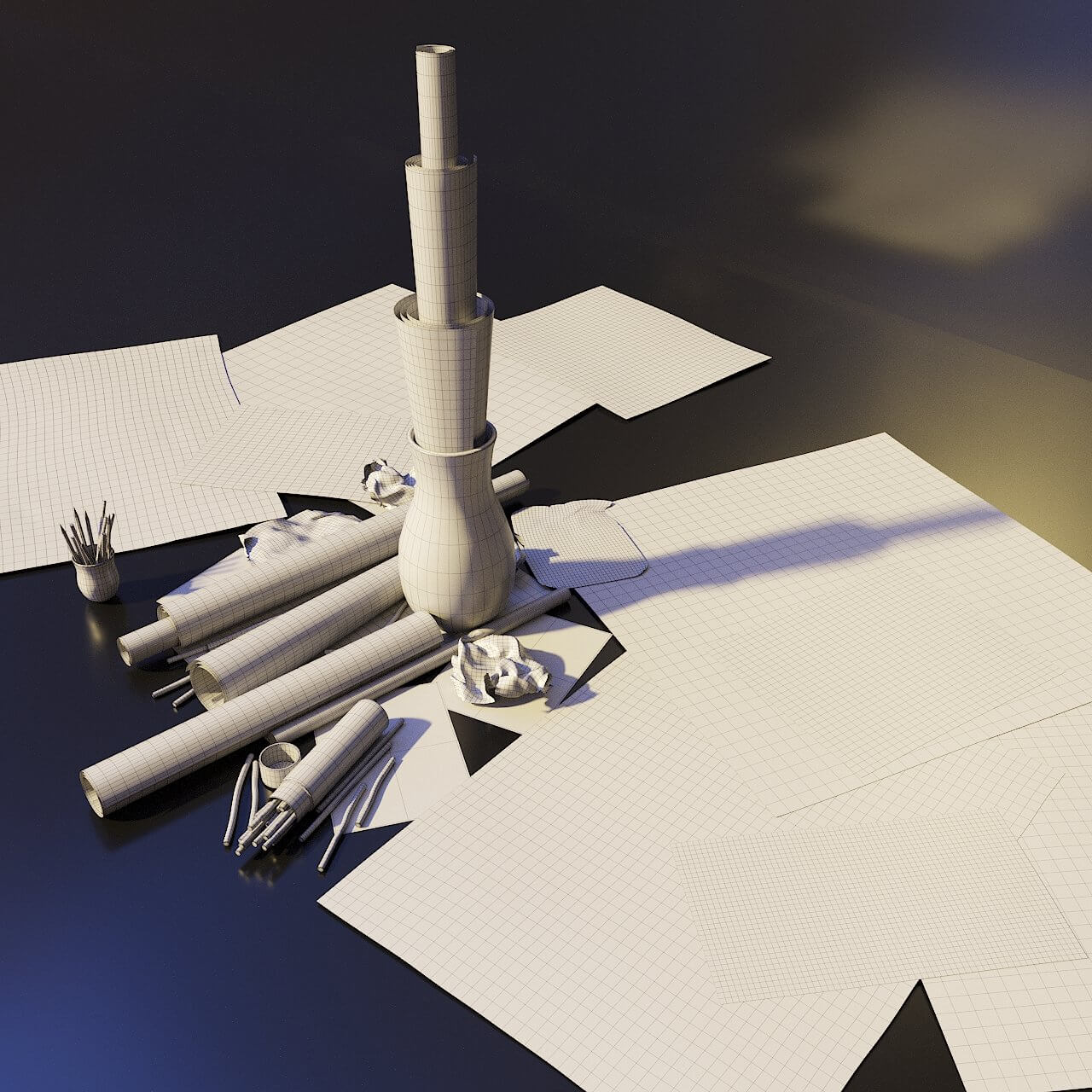 Artist Studio Drawing Set 190 04 - 3D Model by Bishop-HSV