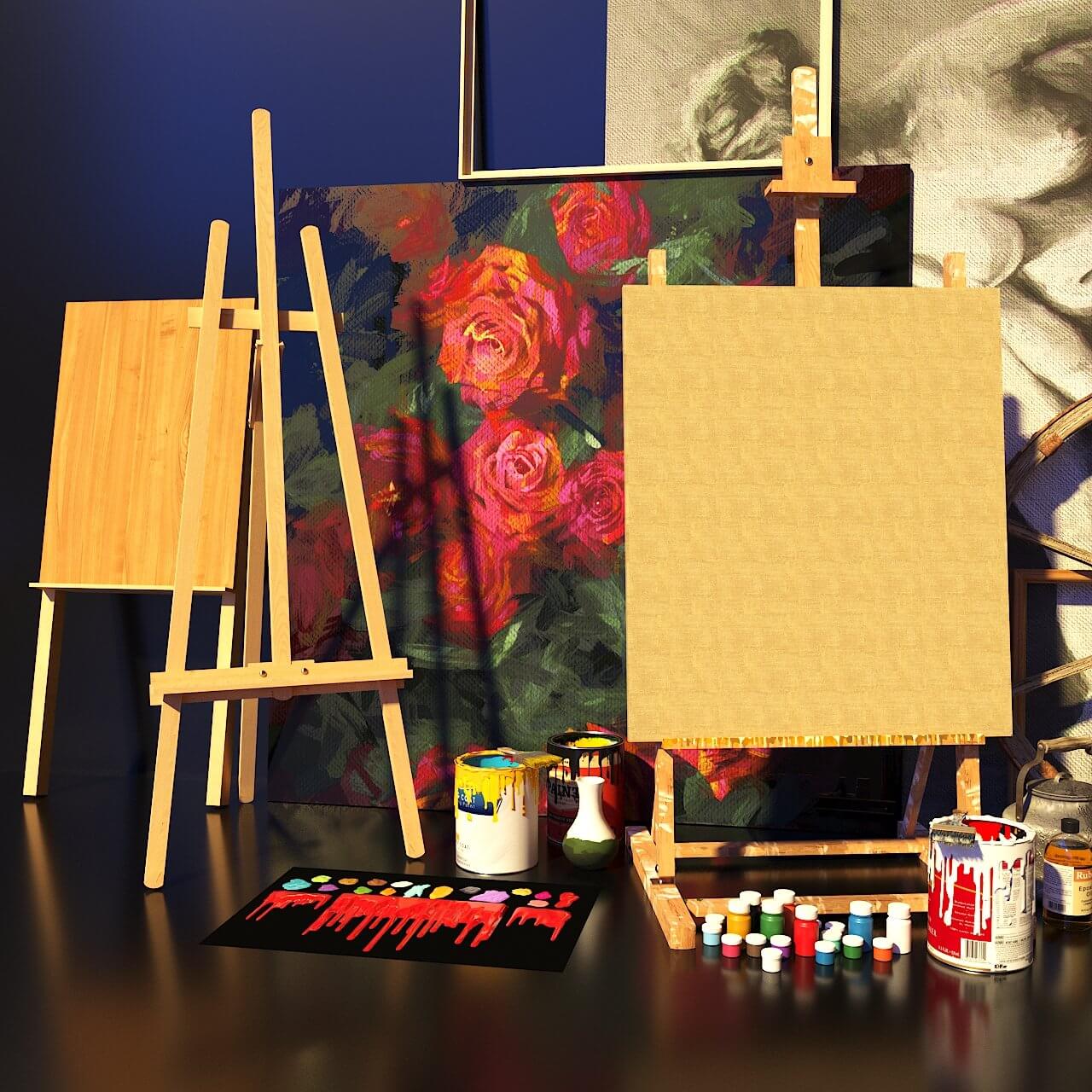 Artist Studio Set 190 - 3D Model by Bishop-HSV
