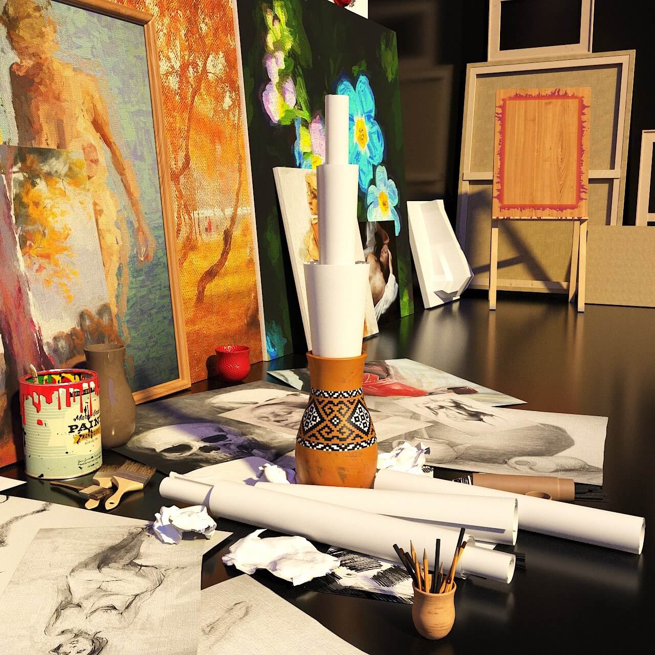 Artist Studio Set 190 - 3D Model by Bishop-HSV