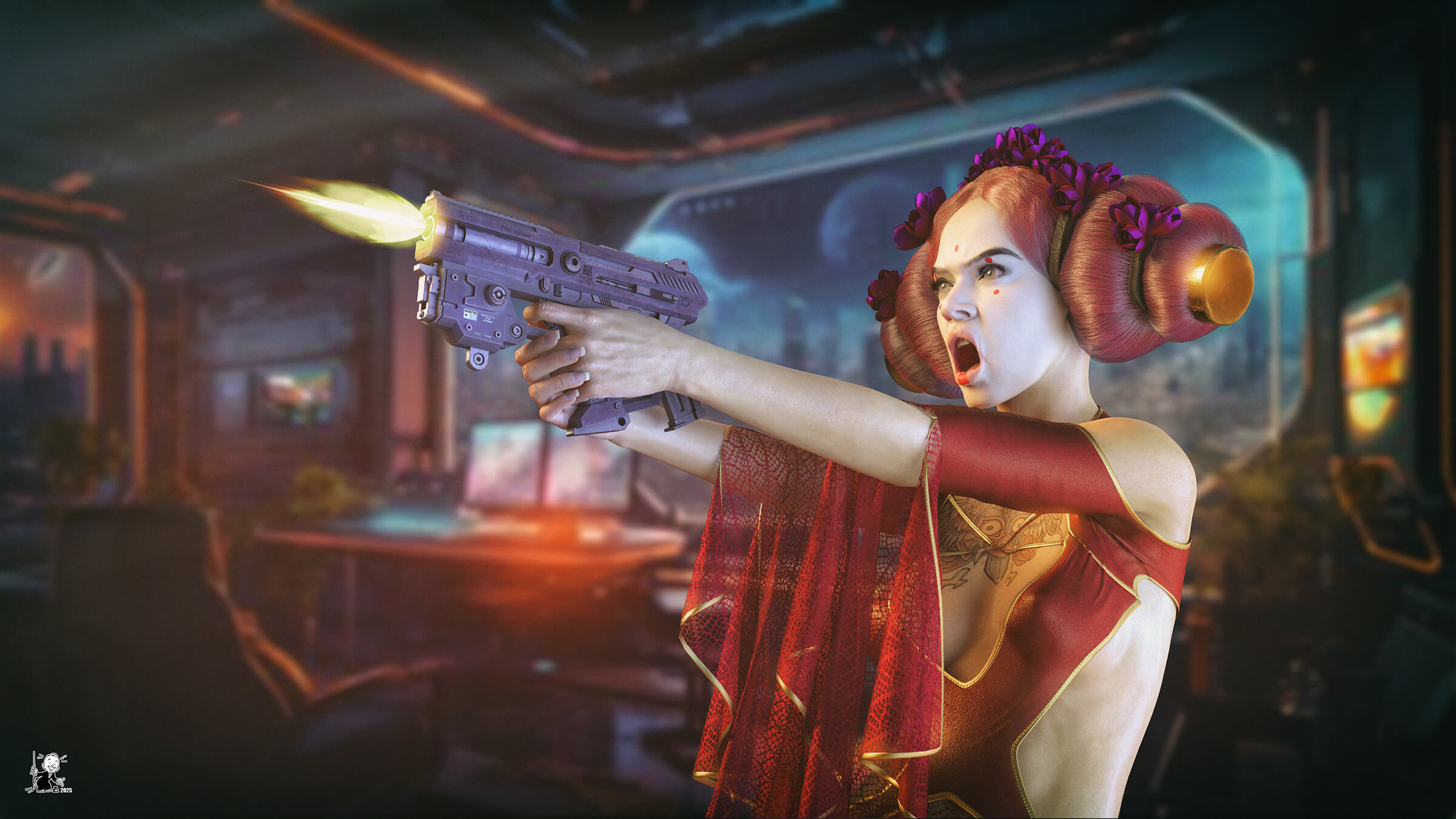 Angry Princess 3D Render, Digital Art by bisonravi