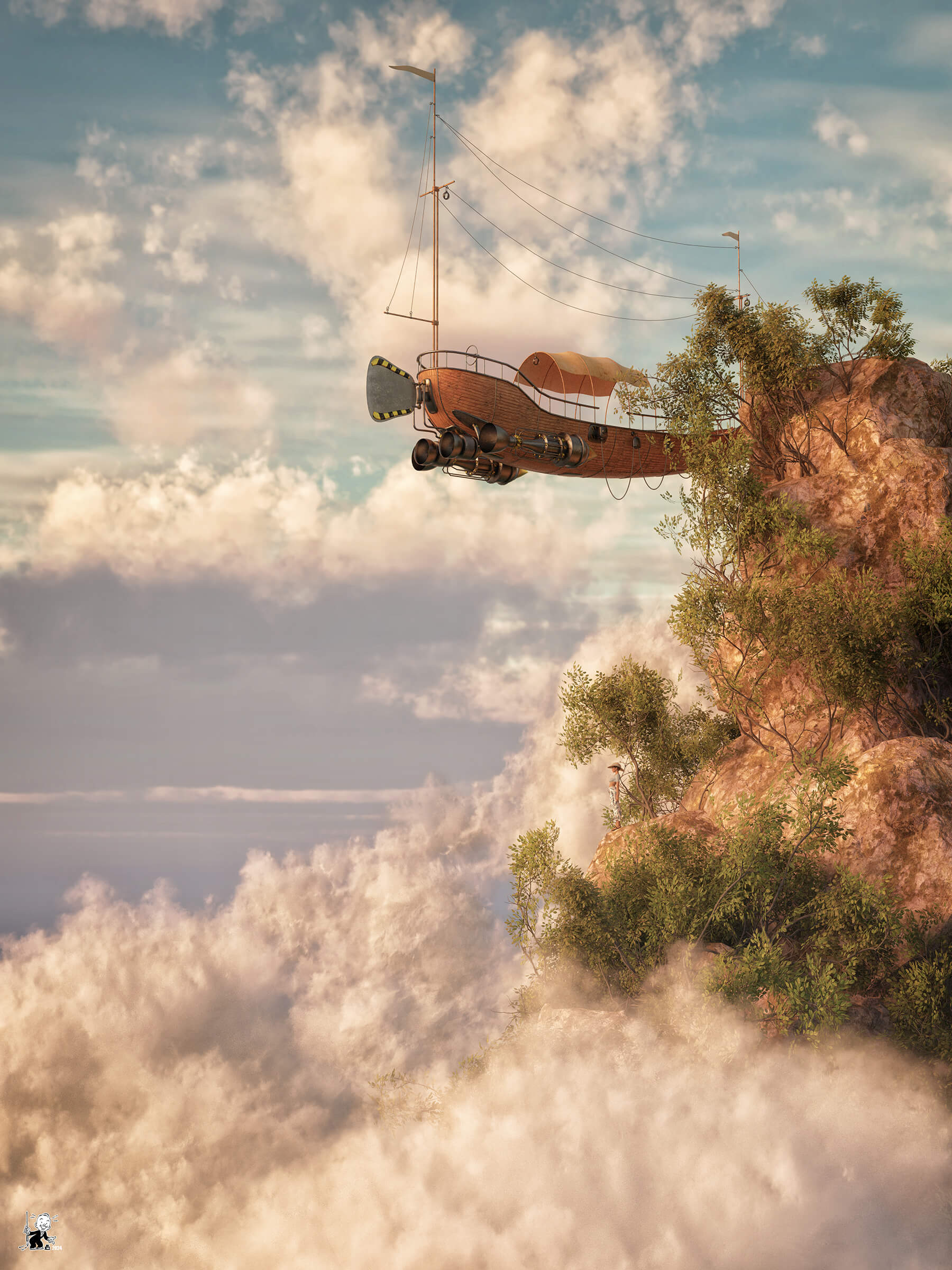 Clouds 3D Render, Digital Art by bisonravi